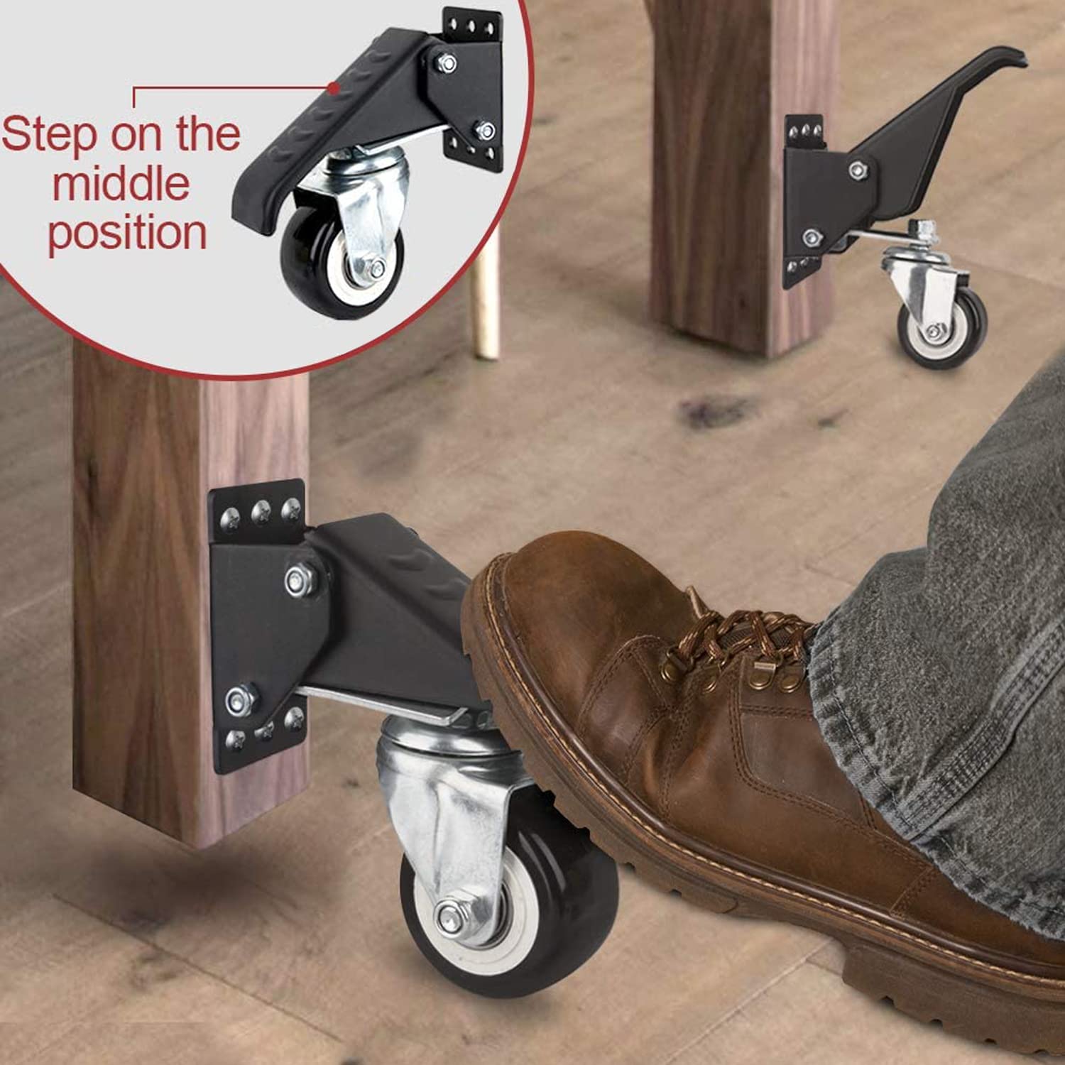 Buy ybaymy Workbench Casters Kit 300KG Capacity Heavy Duty Retractable ...