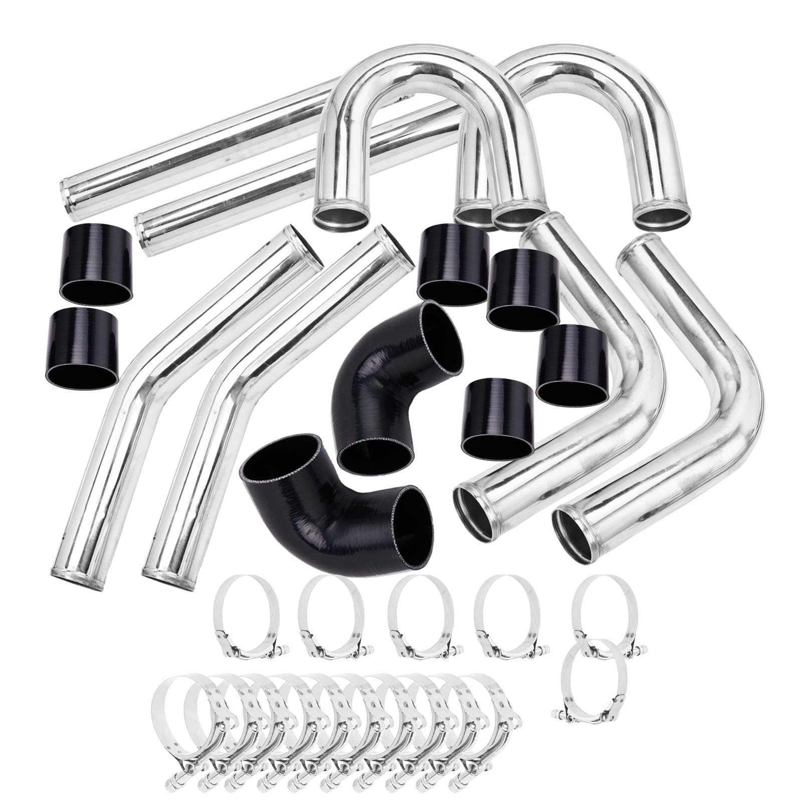 Turbo Intercooler Upgrade SUNROAD 2.5" Aluminum Intercooler Piping Kit ...