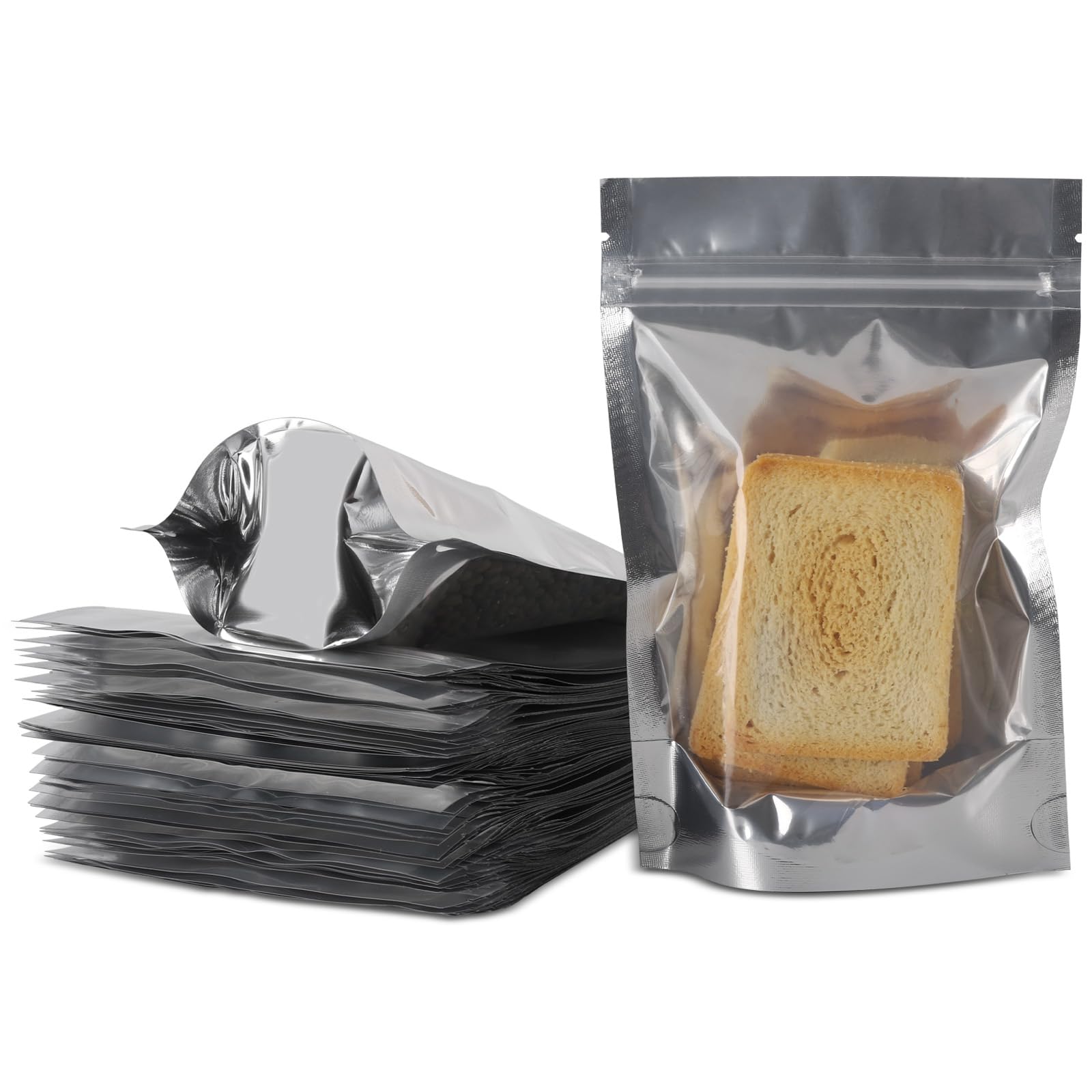 Amazon.com: Tecbeauty 100Pcs Stand Up Pouches, Resealable Bags with ...