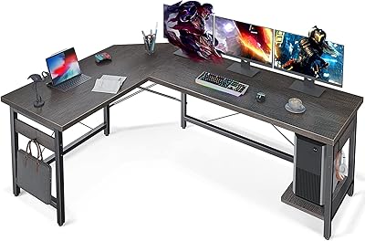 Amazon.com: SUPER DEAL 66" L Shaped Gaming Corner Computer Desk with ...