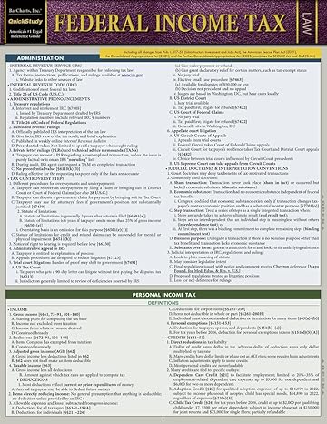 Federal Income Tax: a Quickstudy Laminated Law Guide (BAR Exam ...