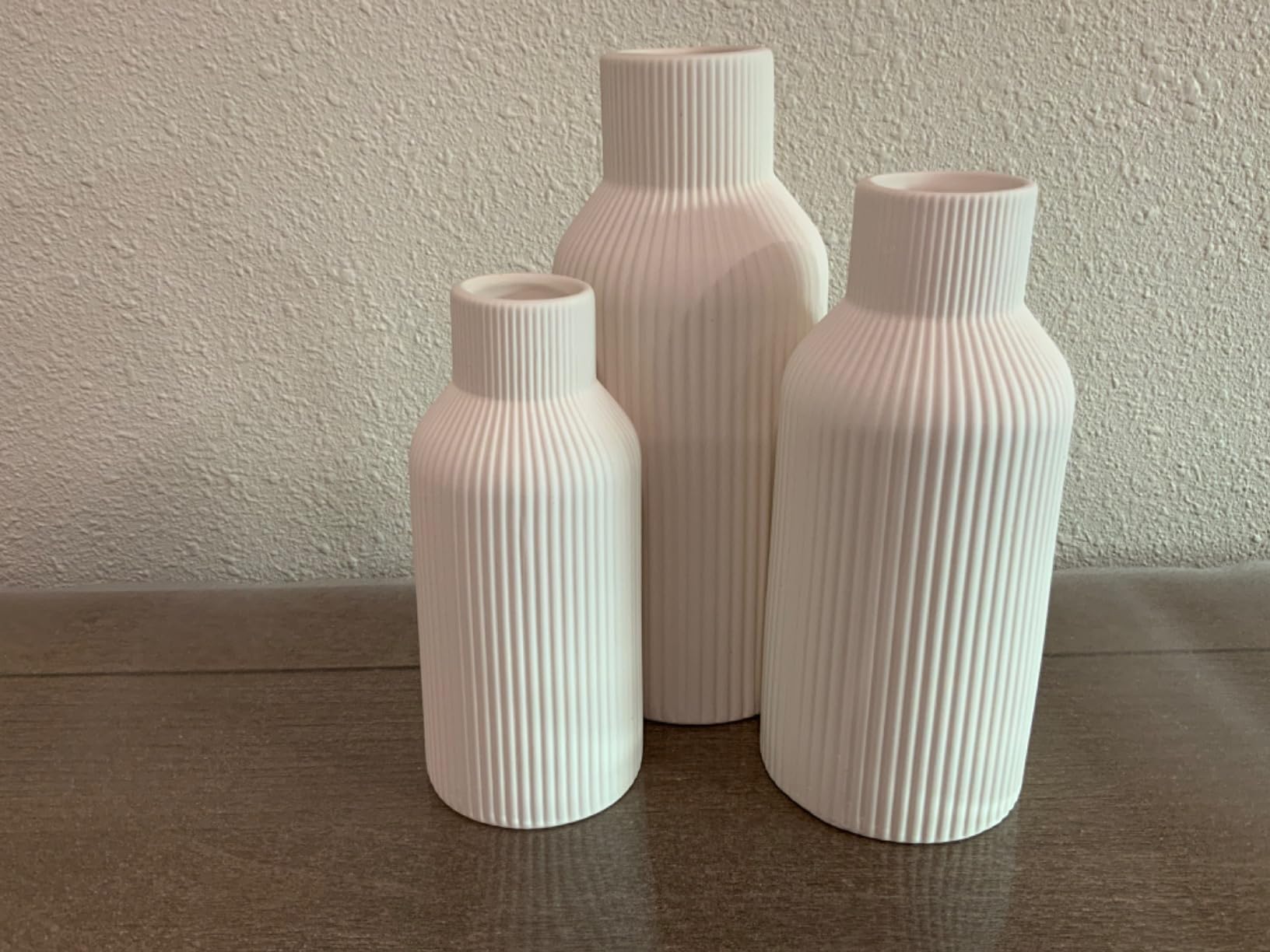 Amazon.com: Joynisy White Ceramic Vase 3-Piece Set, Minimalist Matte ...