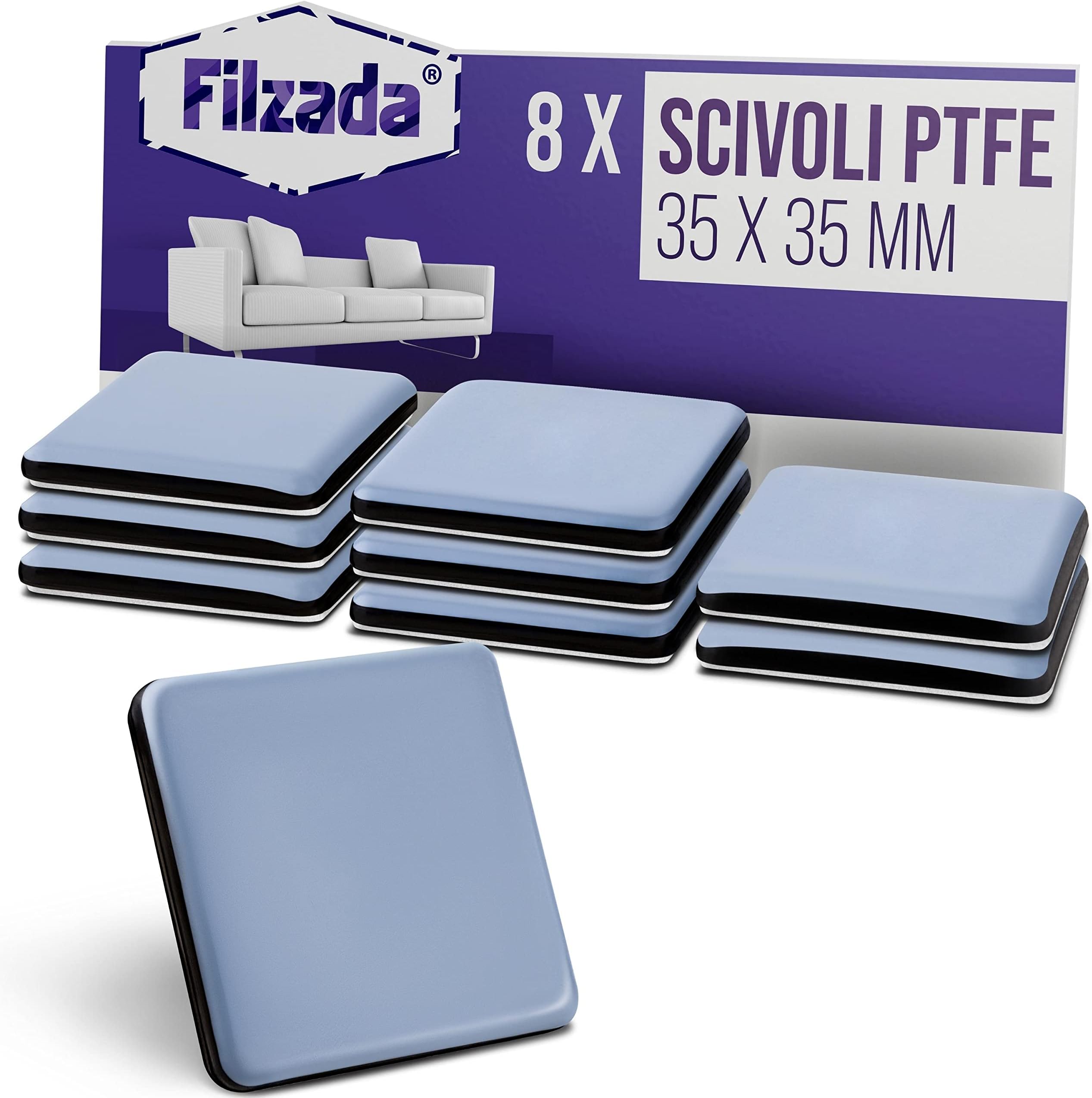 24PCS Piedini per mobili autoadesivo in Teflon 2 taglie 19x70mm e ...