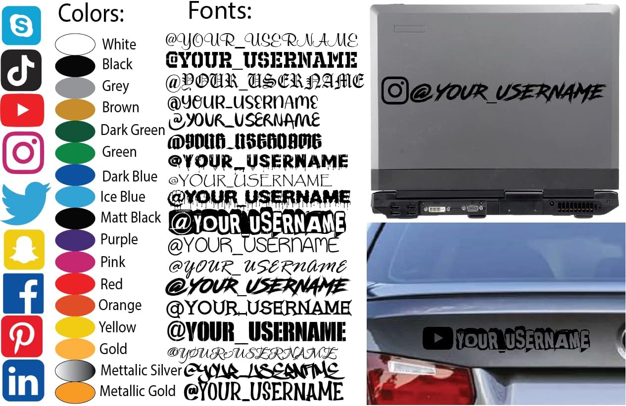 Amazon.com - Customized Social Media Decal - Personalized Custom ...