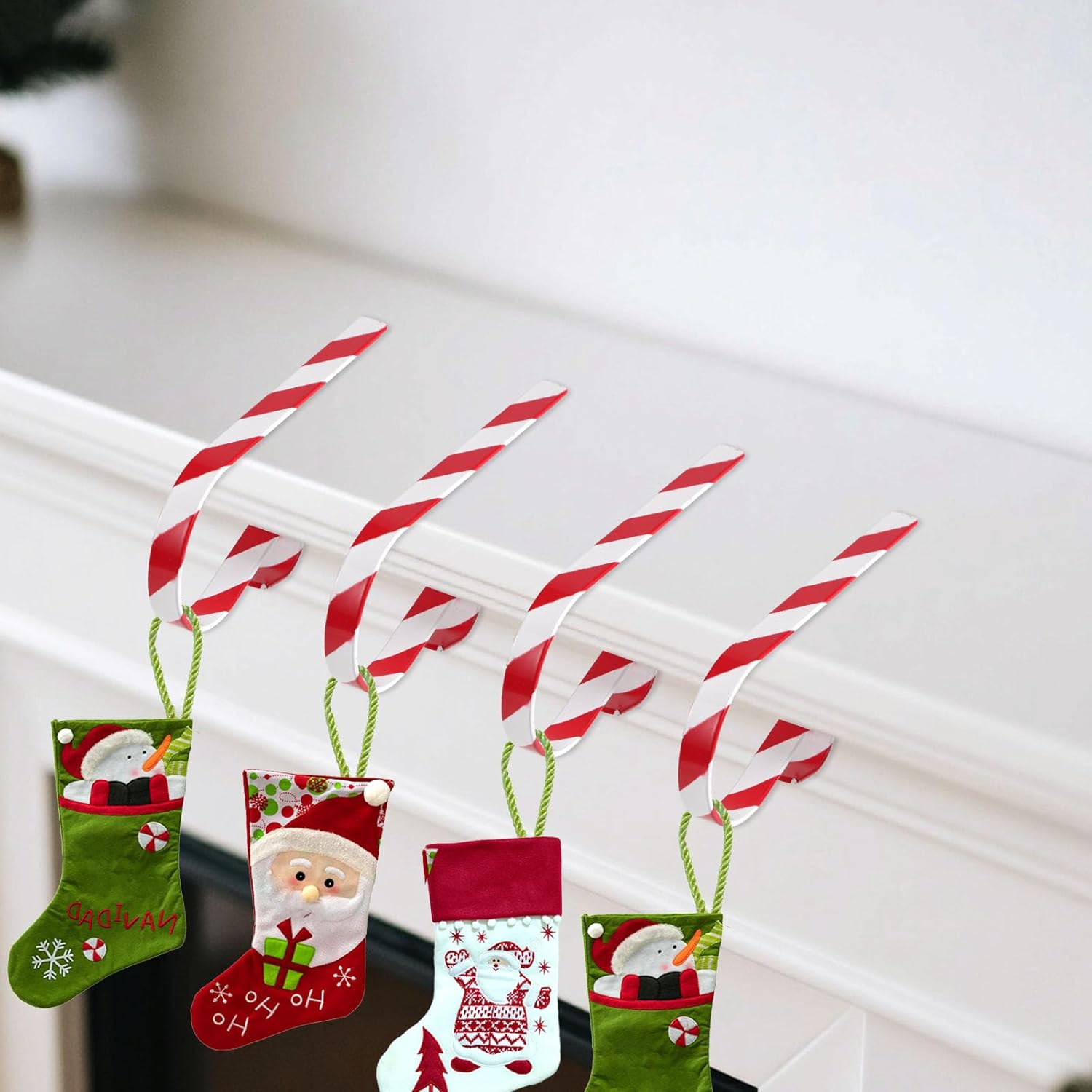 Amazon.com: Fukaisu 4pcs Christmas Candy Cane Hooks, Adjustable ...
