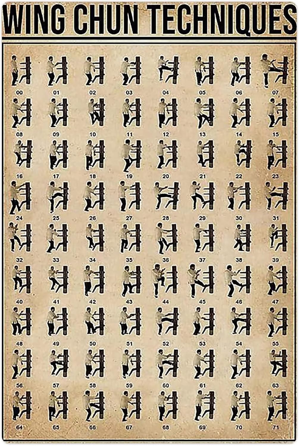 Amazon.com: JIUFOTK Wing Chun Techniques Metal Tin Signs Wing Chun ...