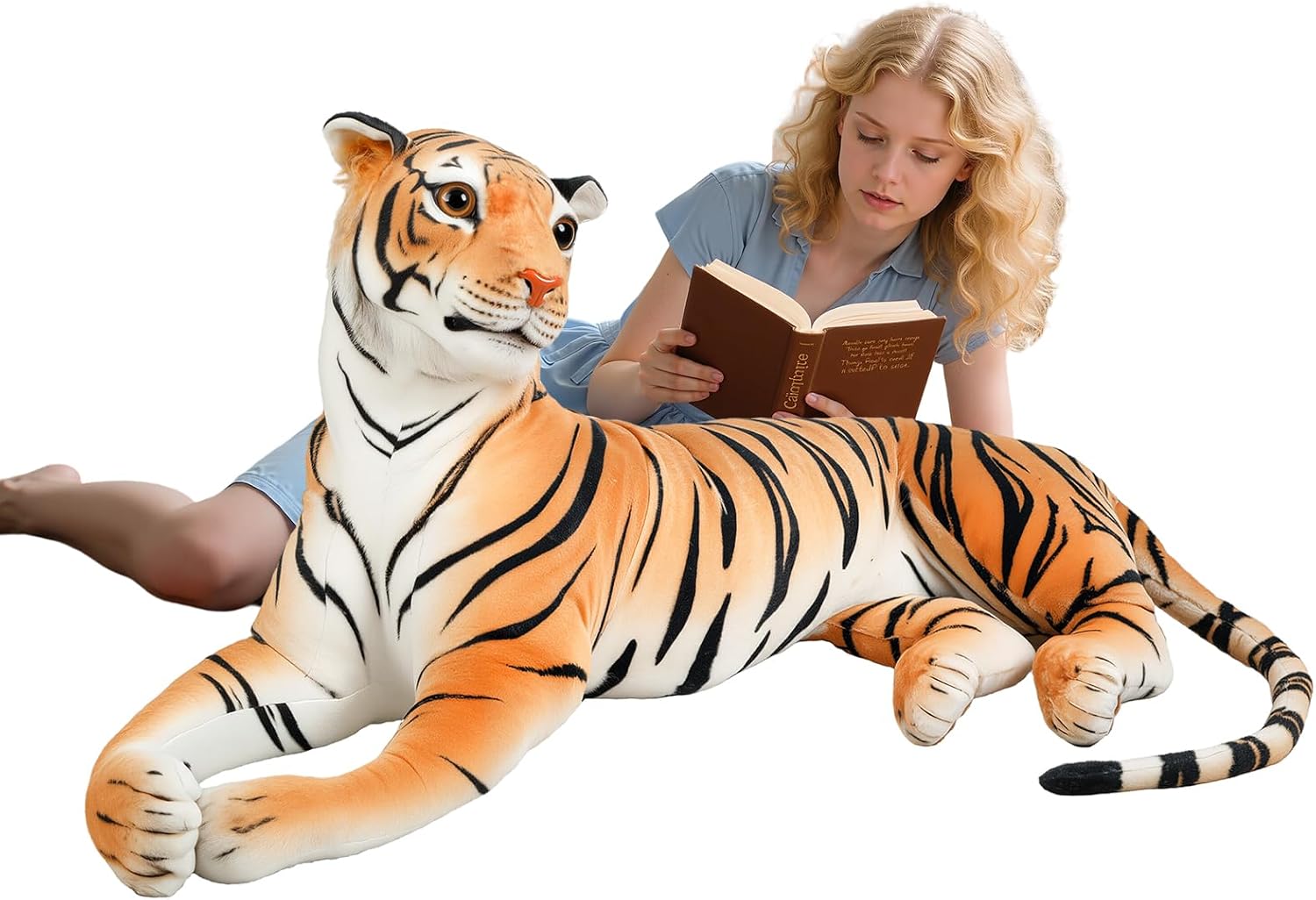 Amazon.com: PAPABA Giant Lifelike Tiger Stuffed Animal Plush, 43/51Inch ...