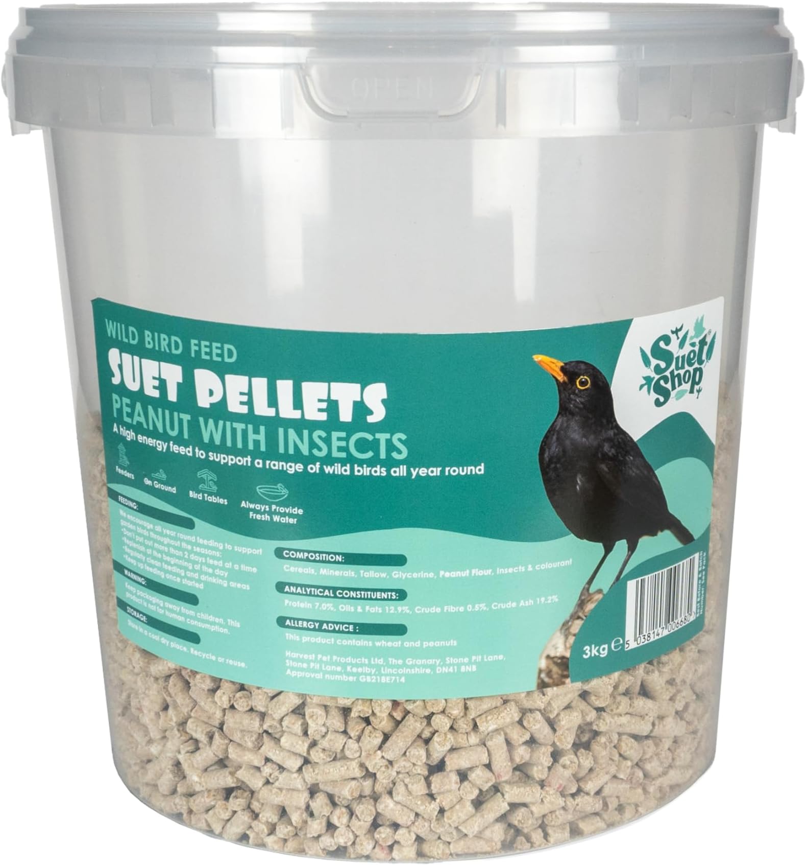 12.5kg Dawn Chorus Insect Suet Pellets : Amazon.co.uk: Garden