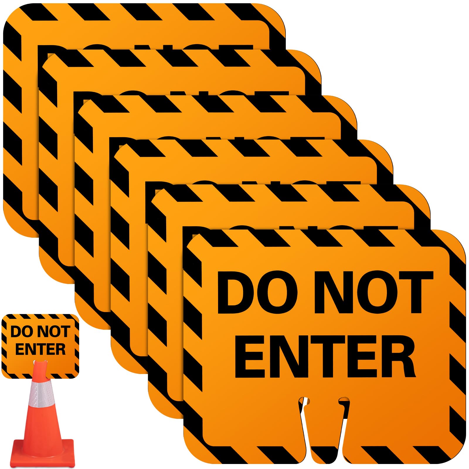 Amazon.com: Copkim 6 Pcs Traffic Cone Sign "DO NOT ENTER" Warning Sign ...