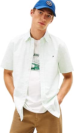 Tommy Hilfiger Men's Heritage Oxford Gingham Regular Short Sleeve ...