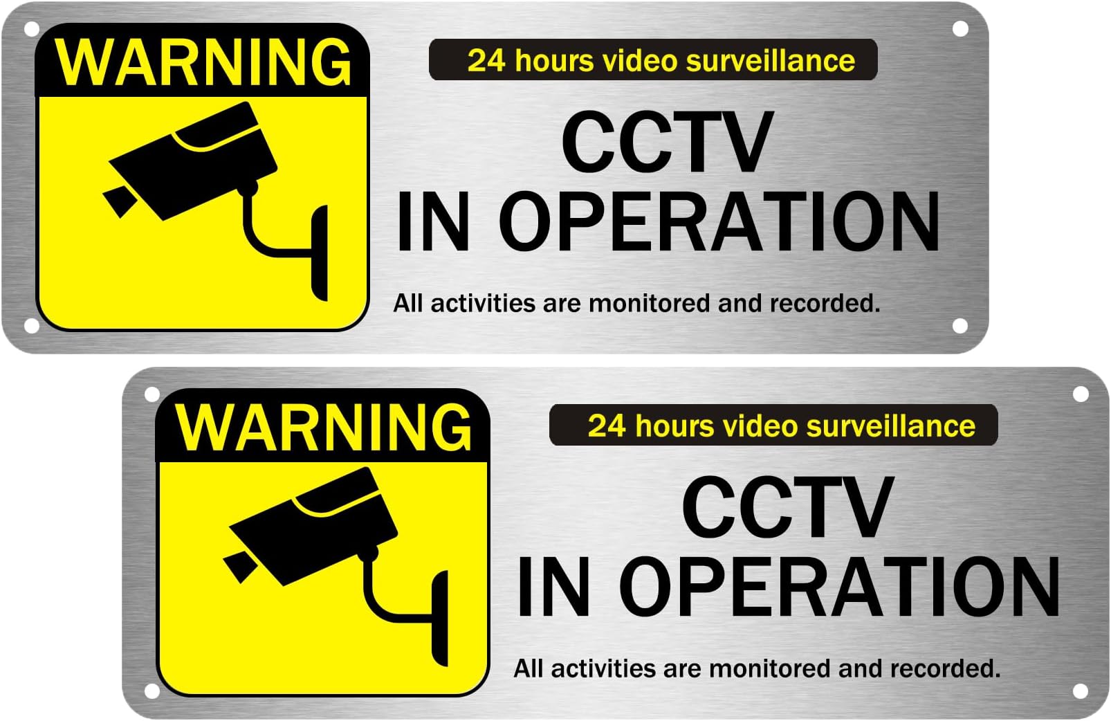 Yitla 2-Pack CCTV In Operation Sign,CCTV in Operation Aluminum Sign ...