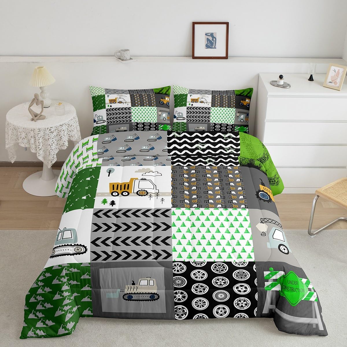 Amazon.com: Kids Tractor Bedding Set Full for Kids Boys Girls - Truck ...