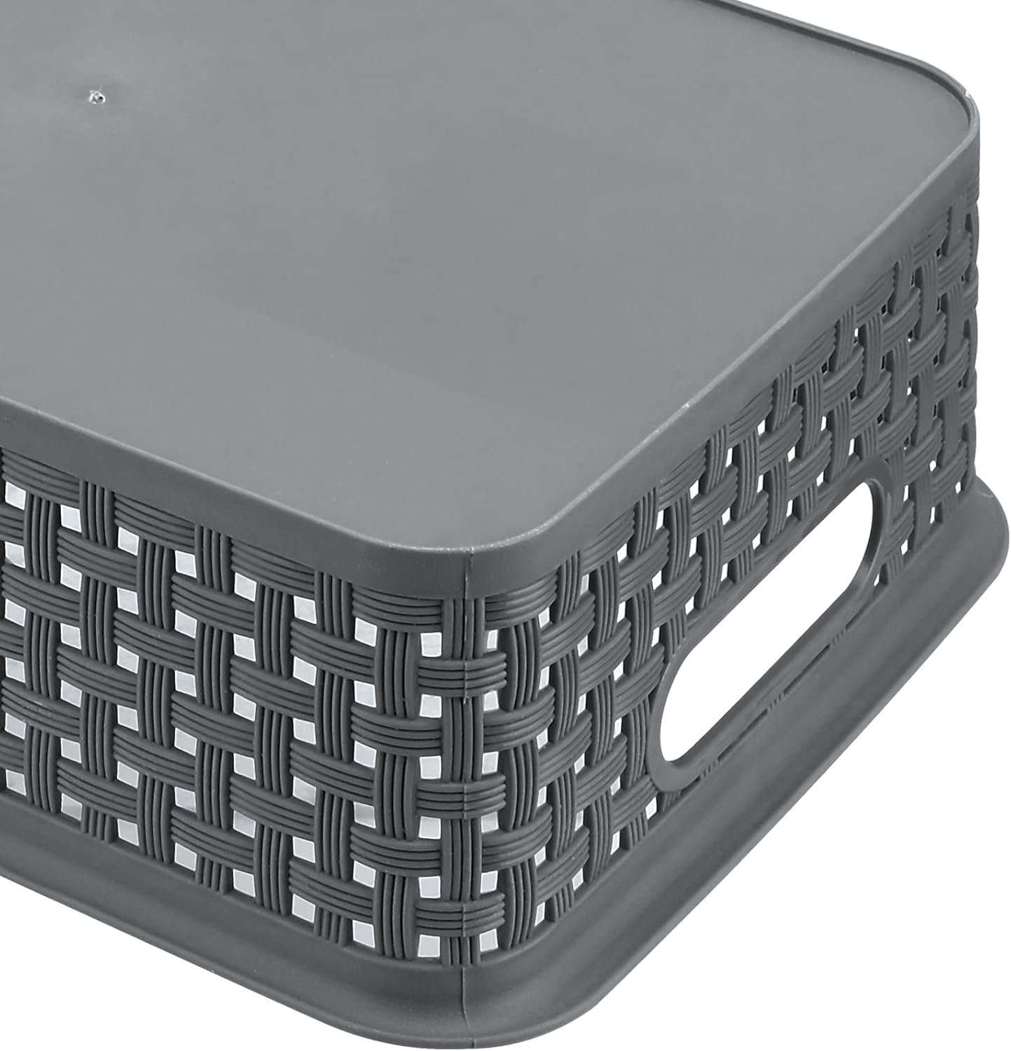 Amazon.com - NINGWAAN Set of 15 Grey Weave Storage Baskets, Plastic ...