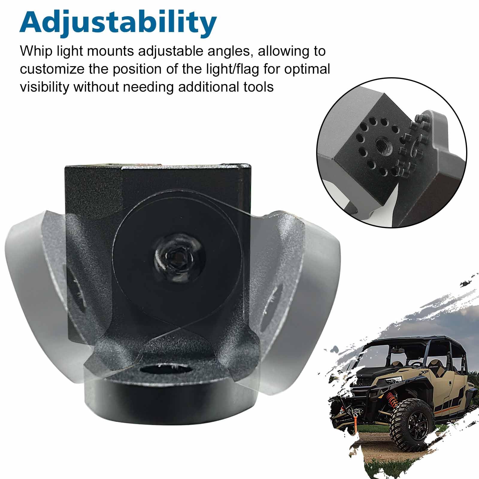 Snapklik.com : UTV Whip Mounts For Polaris Ranger General Can-Am ...