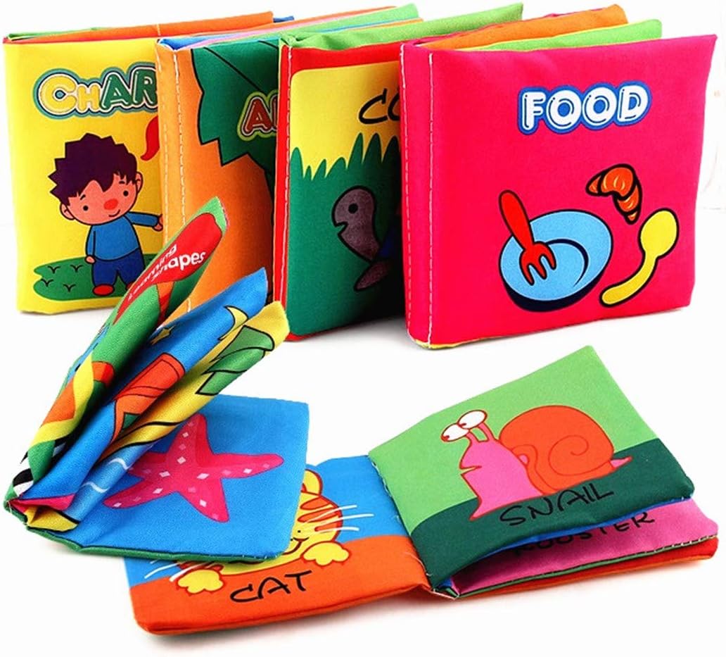 Baby Cloth Book 6 Pack Soft Fabric Books for Babies First Year Touch ...