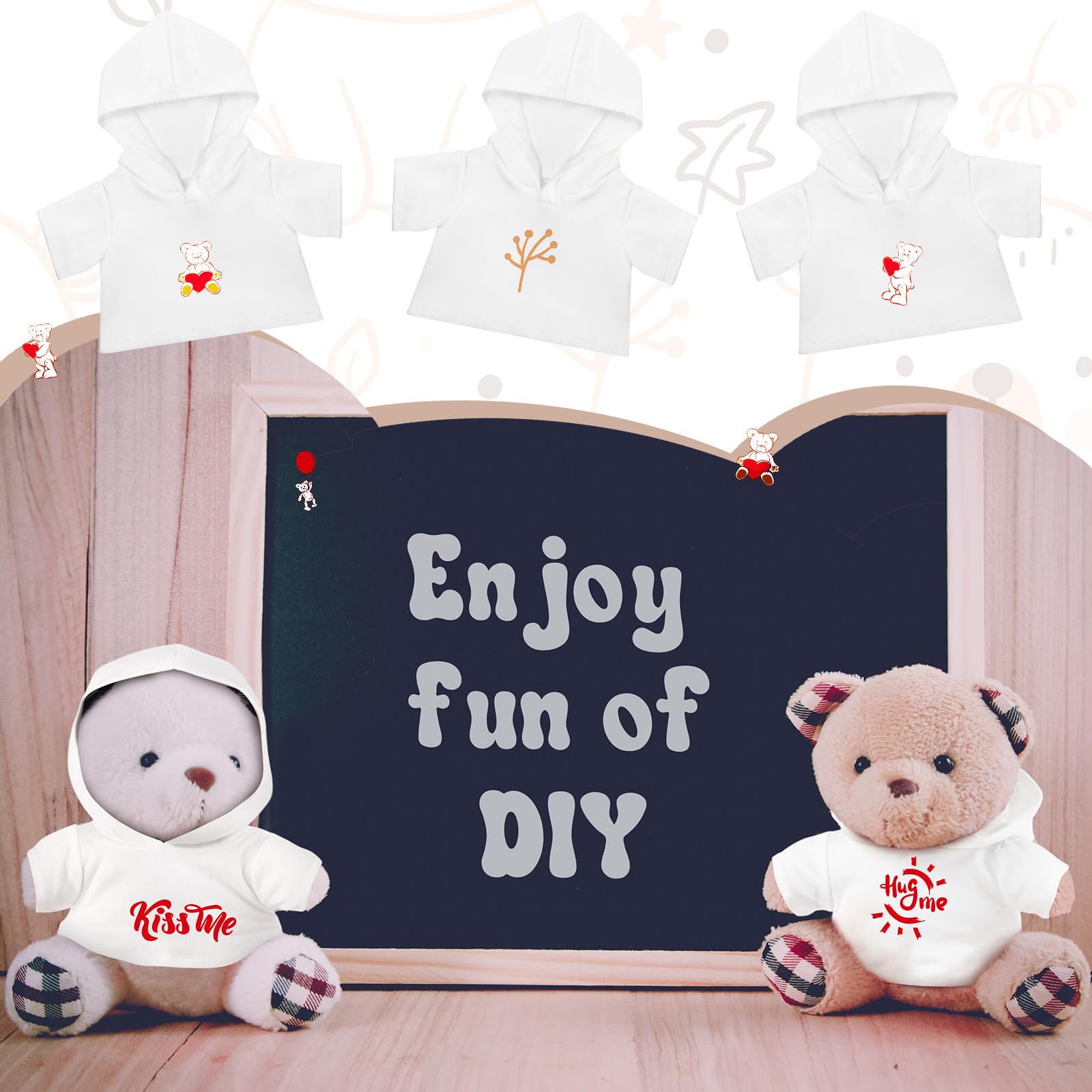 Snapklik.com : 8-12 Inch Stuffed Animal Clothes Tshirt Sublimation ...