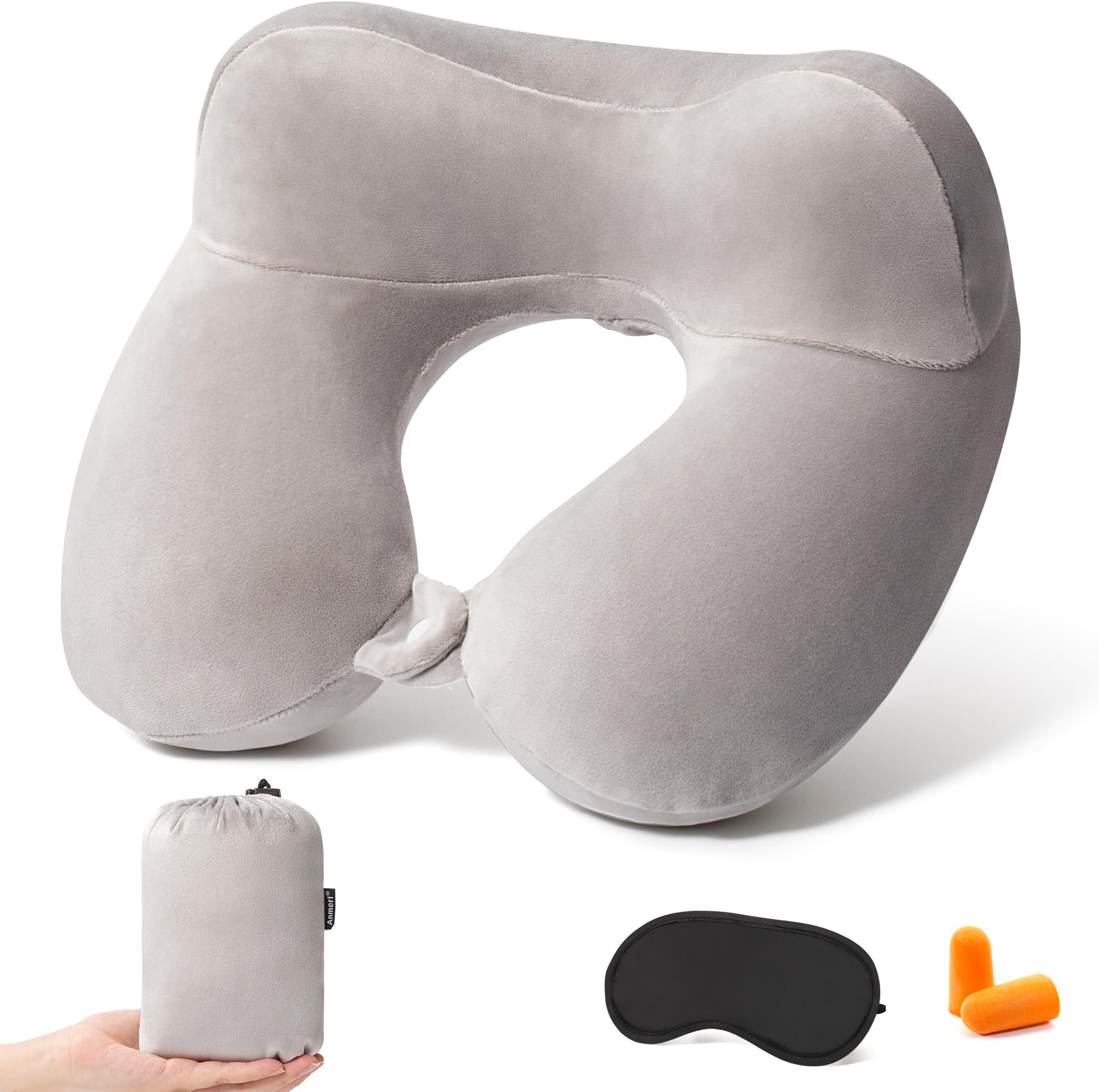 Amazon.com: Keemall Inflatable Travel Pillows for Airplanes, Easy Blow ...