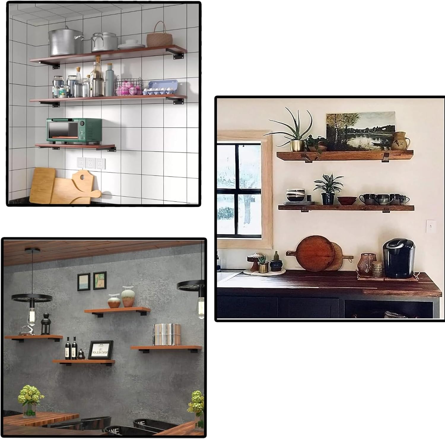 Amazon.com: WORDFUN Chrome Shelf Brackets, Rustic Shelf Brackets ...