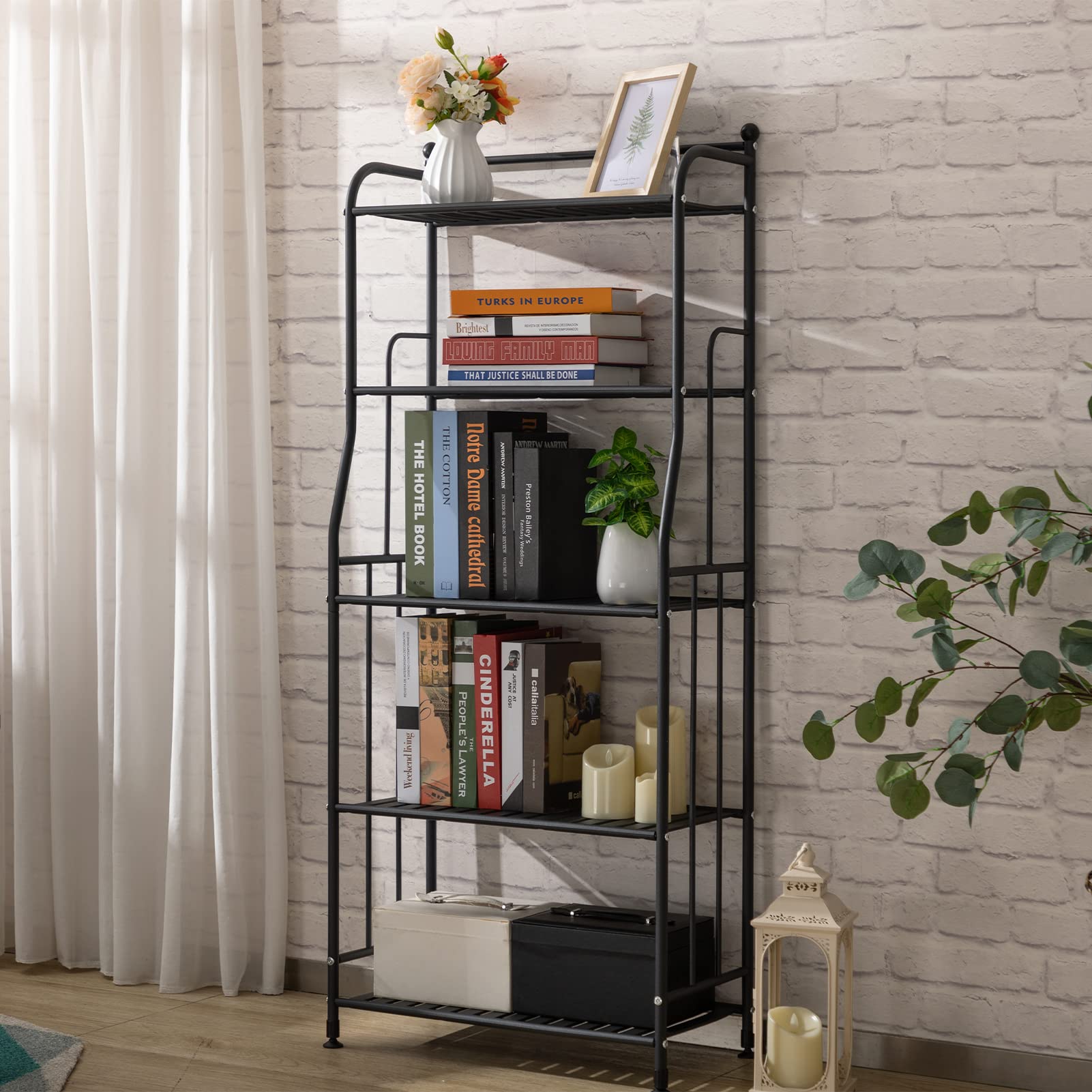 MATICO Heavy Duty 5 Tier Metal Storage Shelf Tower Rack, Freestanding ...