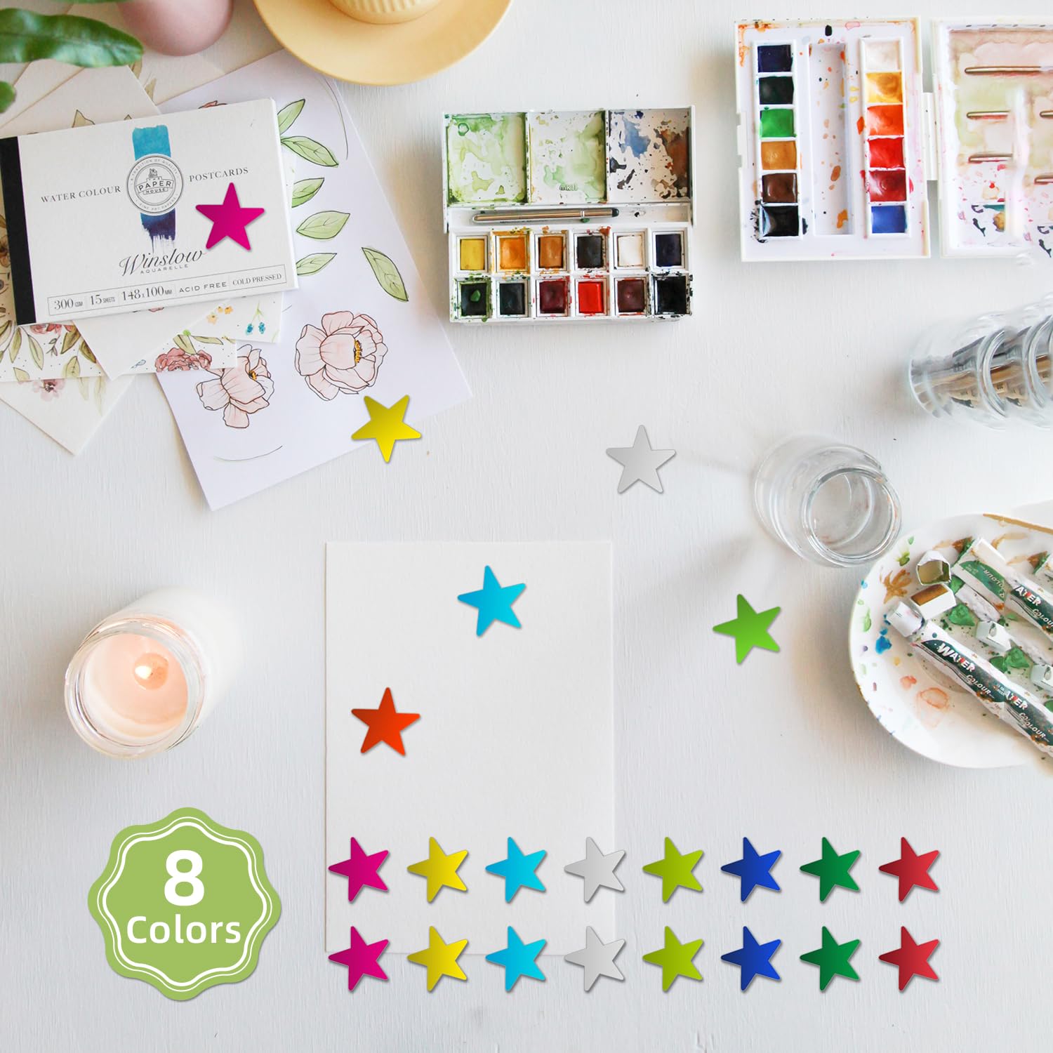 Snapklik.com : REGELETO 2800 Pack 0.6" Foil Star Stickers For Kids ...