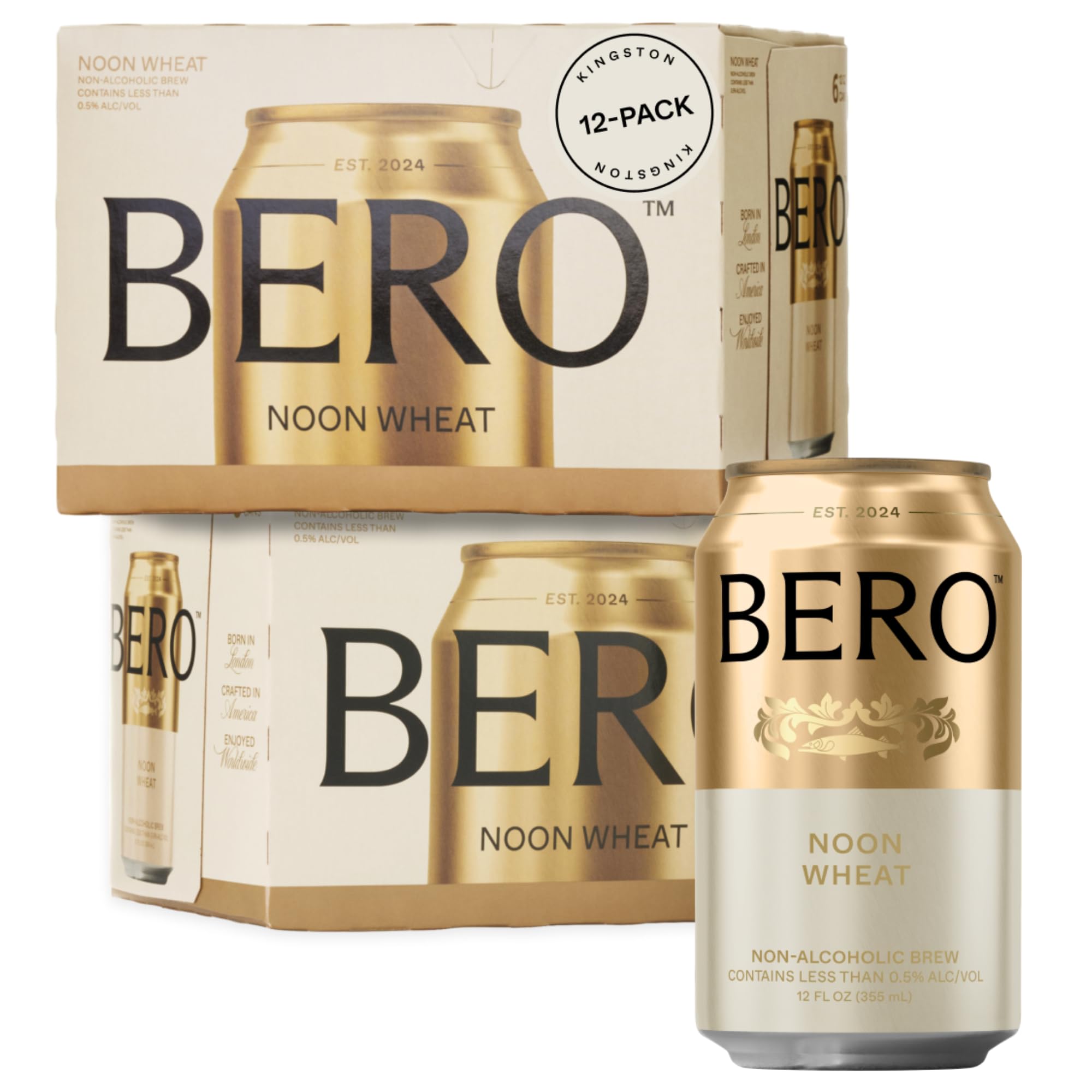 Amazon.com: BERO Noon Wheat Non-Alcoholic Beer, 12-Pack Light Hoppy Ale ...
