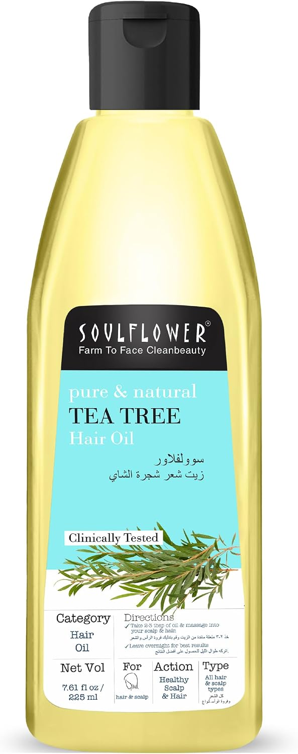 Soulflower Tea Tree Oil For Hair & Scalp, Anti Dandruff, Anti Hair Loss ...