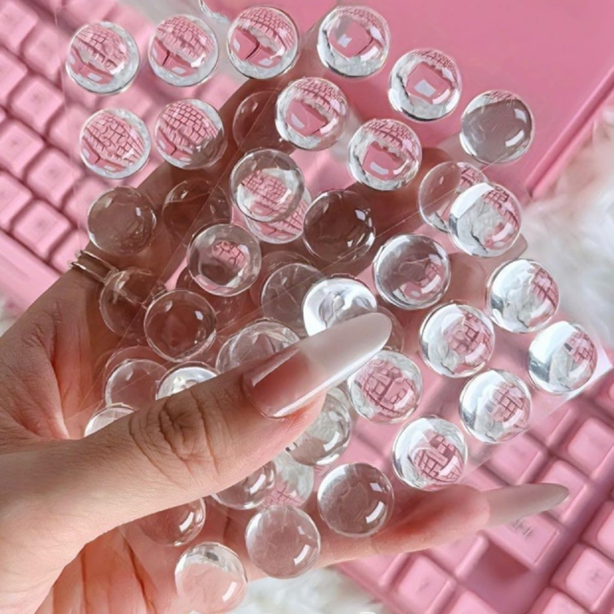 Amazon.com: Clear Type Nail Friendly Stickers, 32PCS High Transparent ...