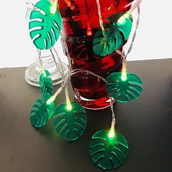 Amazon.com: Sezrgiu Monstera Leaf String Lights 20 LED Tropical Palm ...