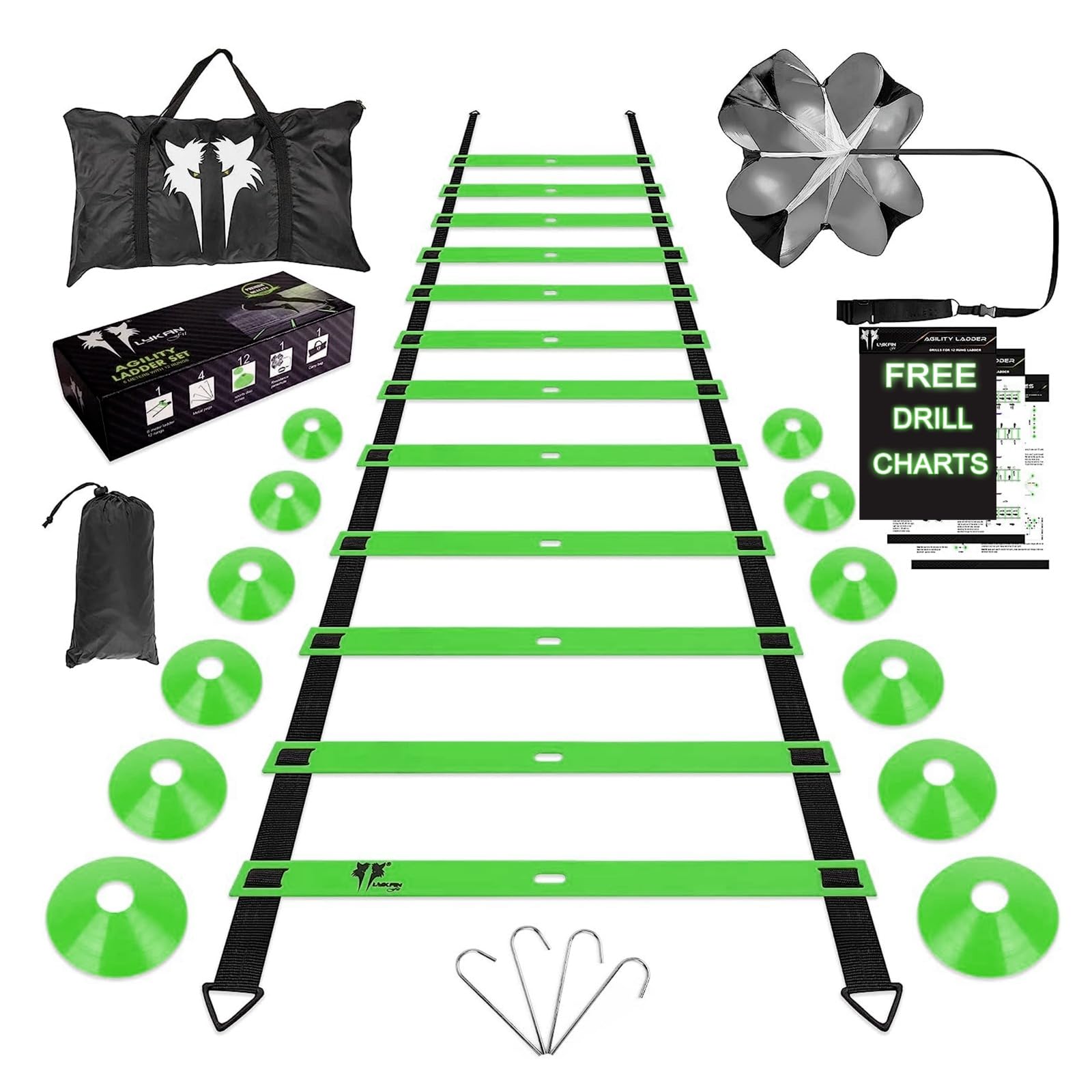 Snapklik.com : LYKAN FIT 20ft Sports Agility Ladder For Men Women And ...