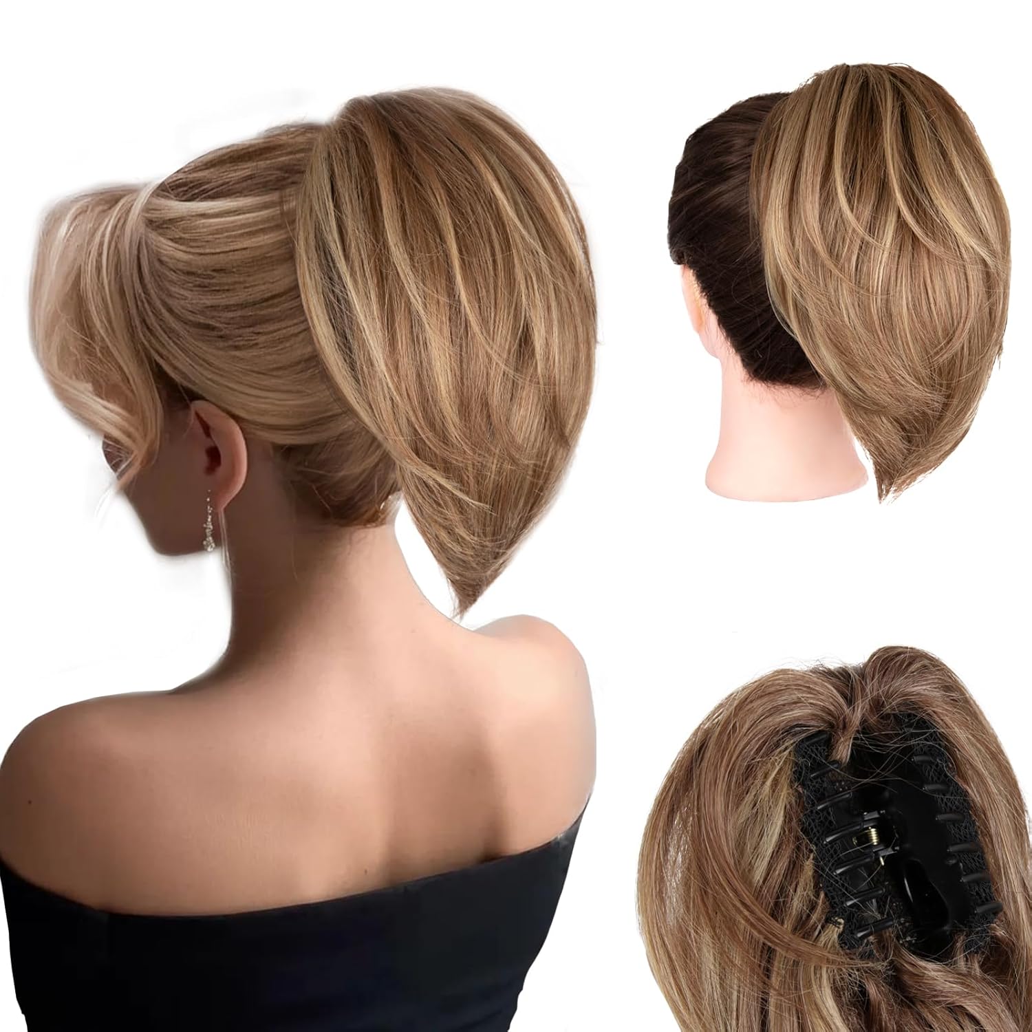 Amazon.com : 10 Inch Short Ponytail Extension - Clip in Ponytail Hair ...