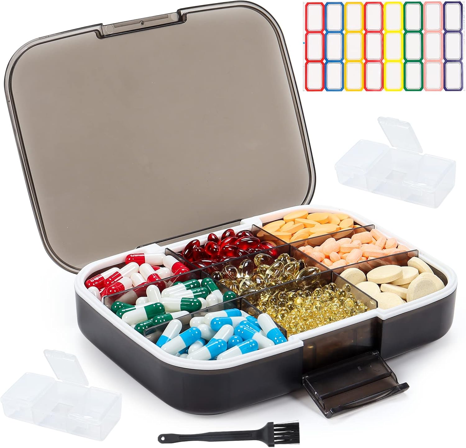 Amazon.com: DGYJJZ Large Pill Organizer, 9 Compartments Pill Organizer ...
