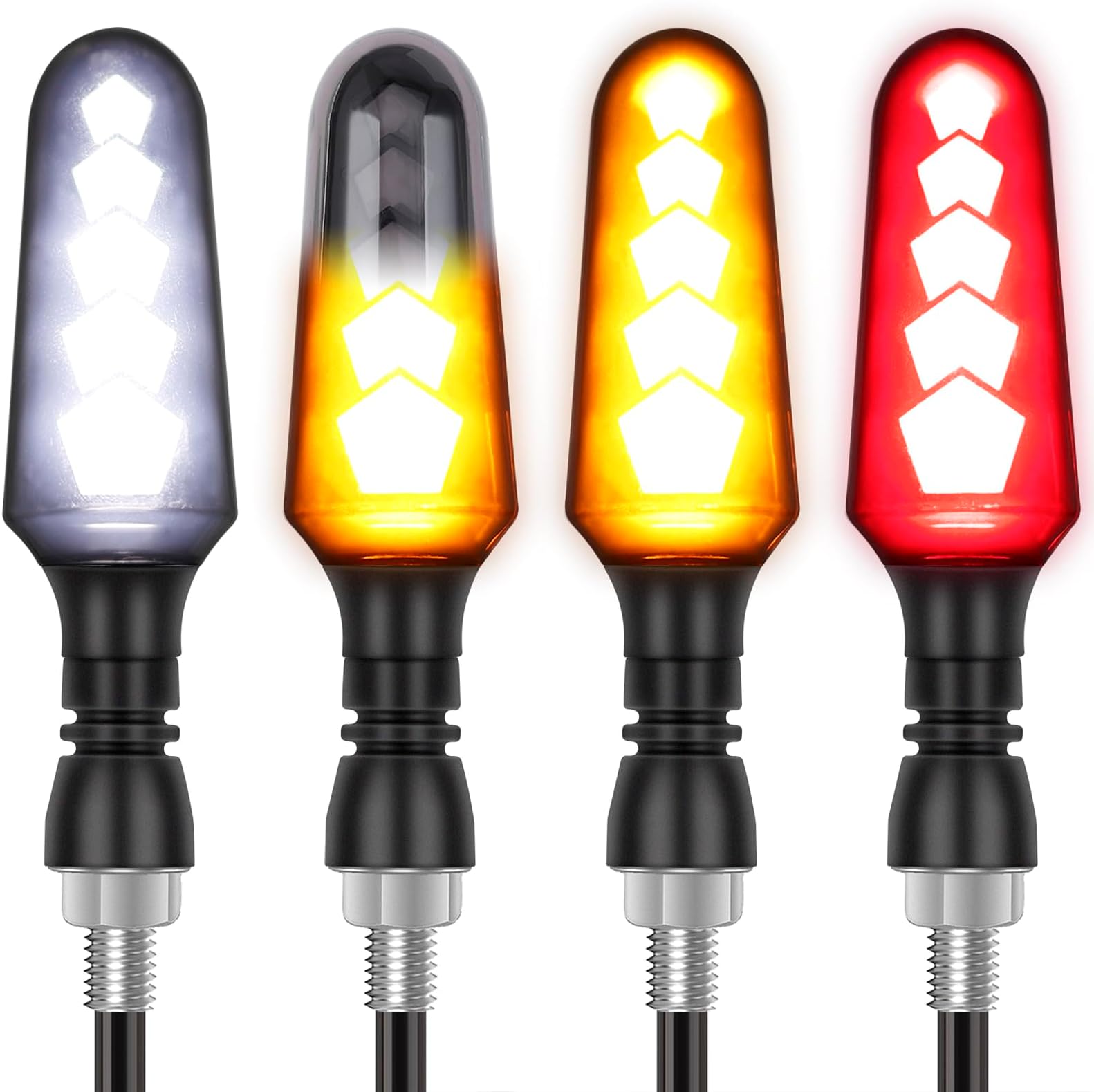 Kinstecks 4PCS Motorcycle Indicators Flowing Turn Signal Lights ...