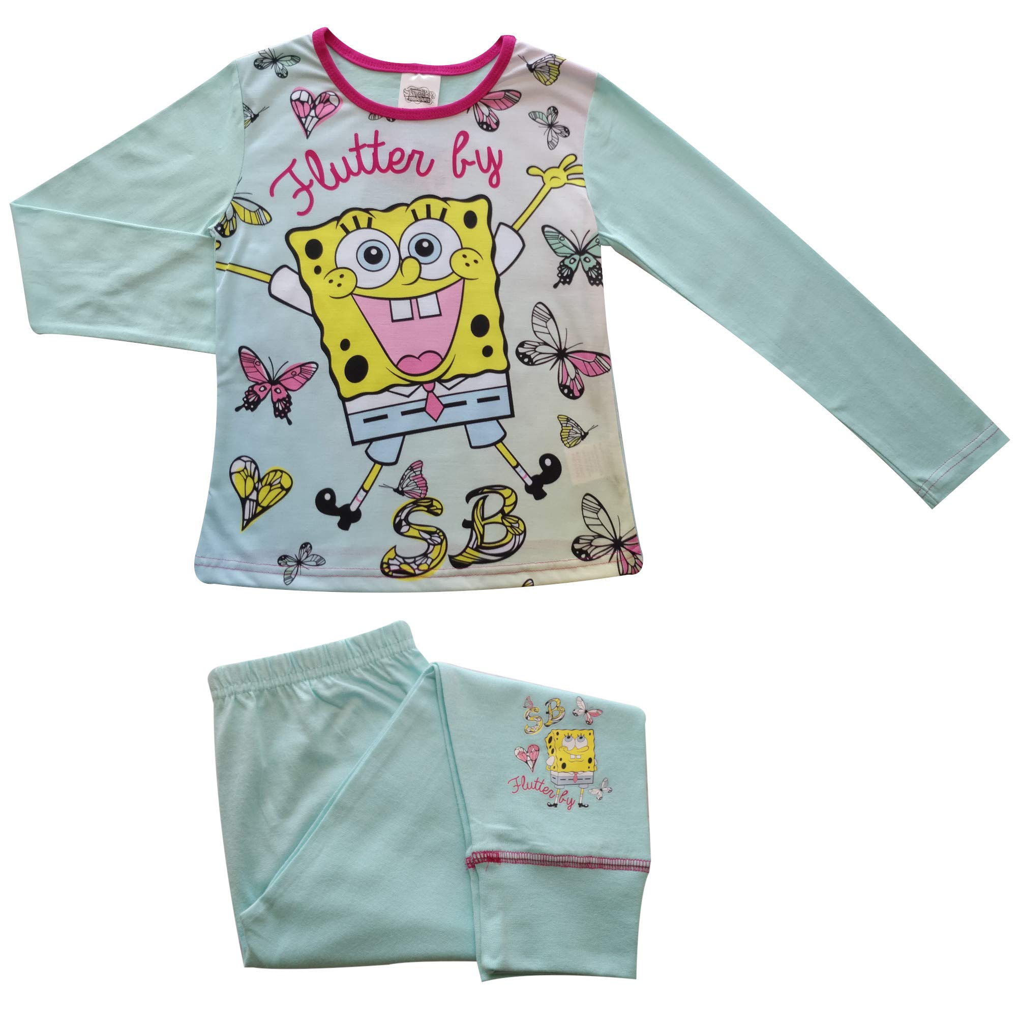 Buy Girls Sponge Bob Squarepants Pyjamas - Cosy Children's PJs - Sizes ...