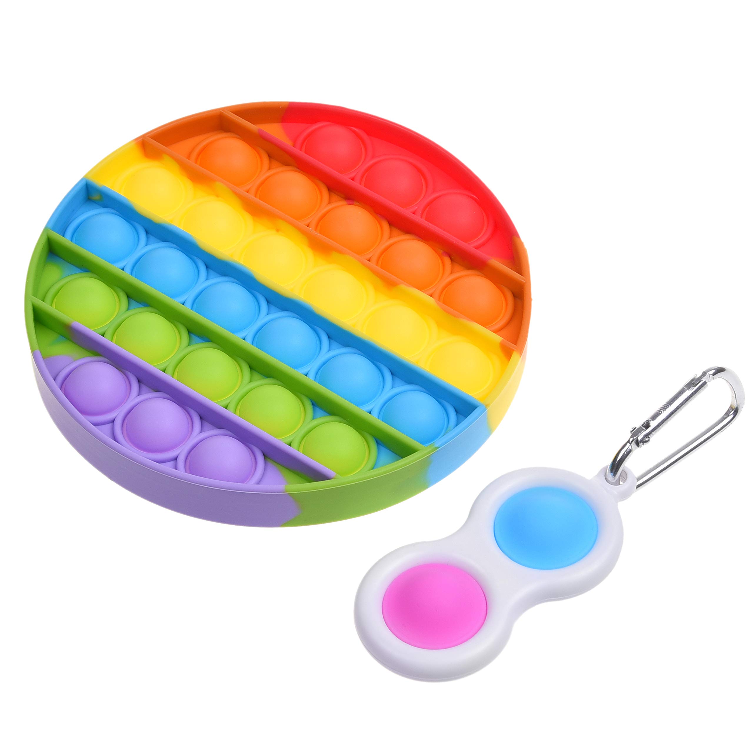Eco Fused 2x Sensory Fidget Toys Rainbow Round Push To | Desertcart OMAN