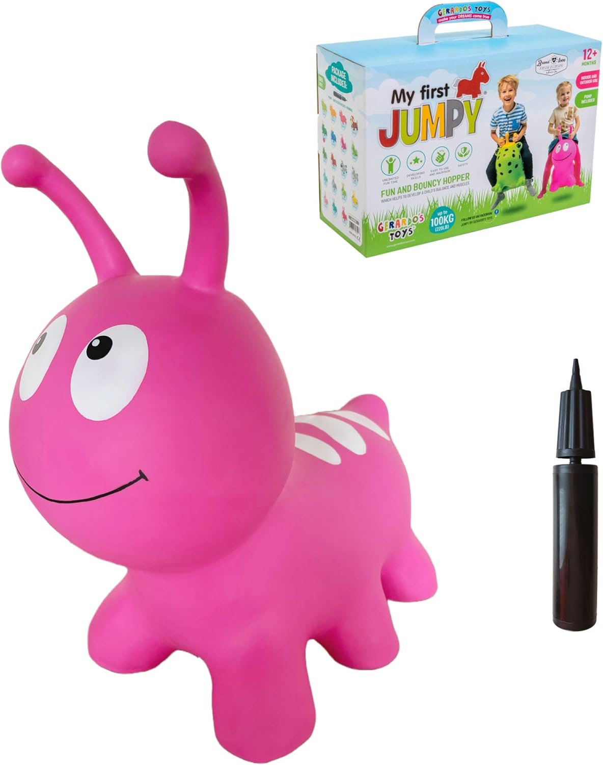 Amazon.com: Jumpy Inflatable Bouncer - Animal Ride on Toy for Kids ...