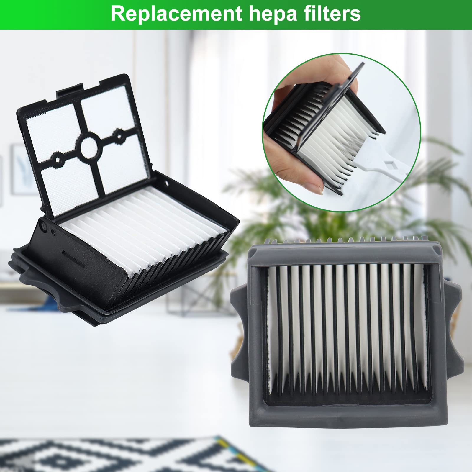 Snapklik.com : Replacement 4 HEPA Filters Assembly & 2 Brush Roller Set ...