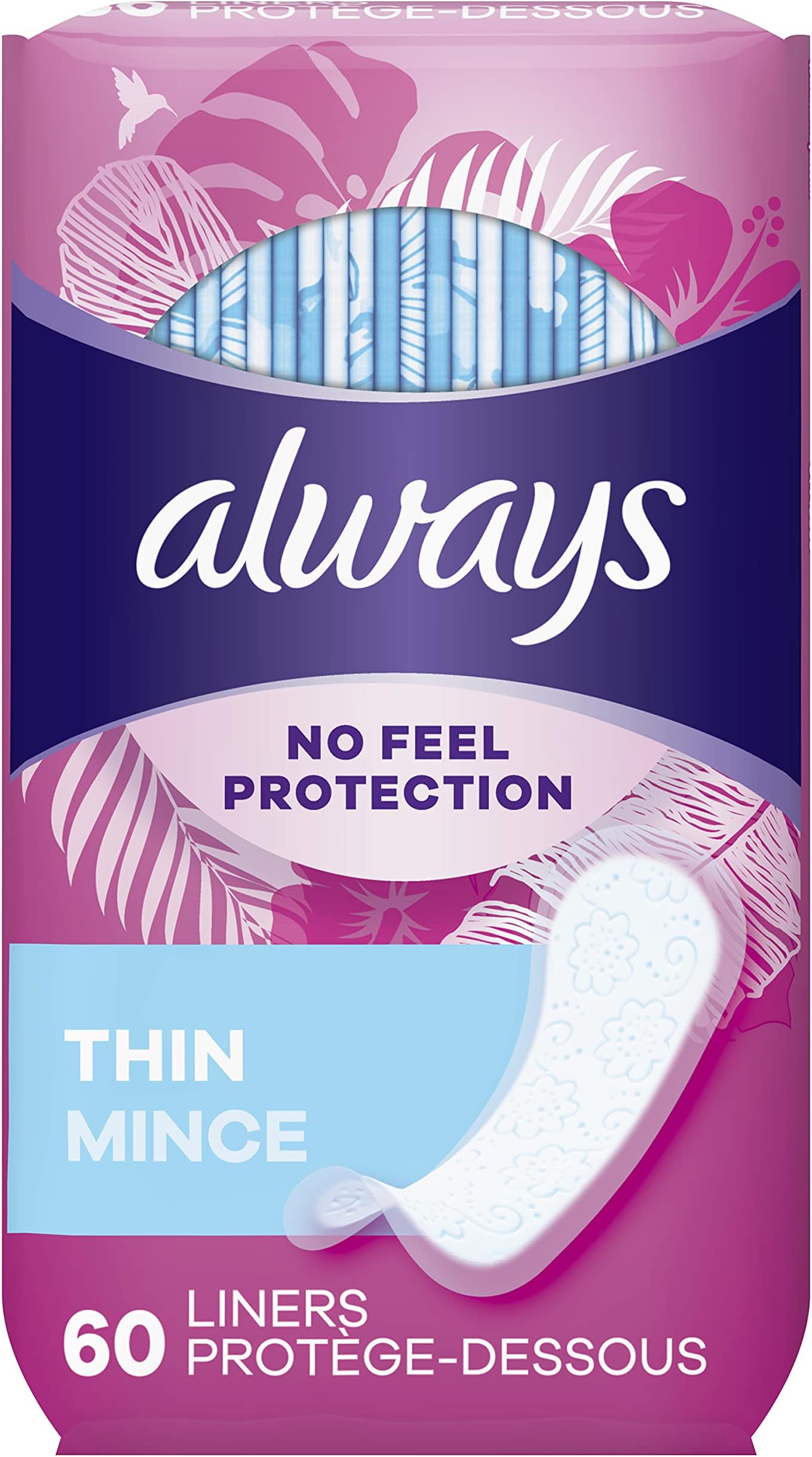 Amazon.com: Always Thin Pantiliners - scented - 20 pack (Case of 24 ...