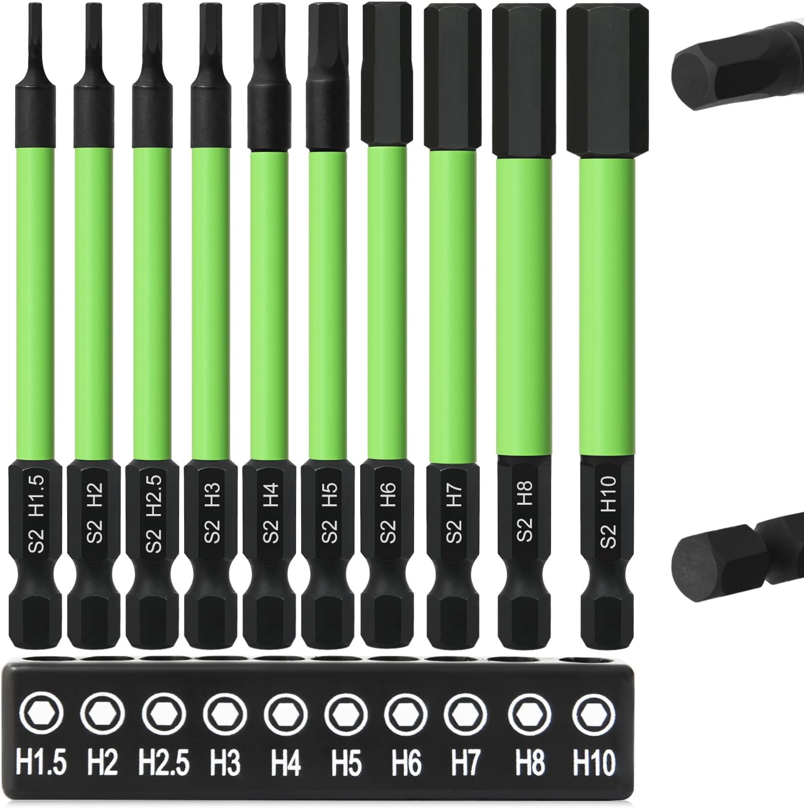 Saipor 6pcs Magnetic Allen Wrench Drill Bit Set with 1/4 Inch Hex Shank ...