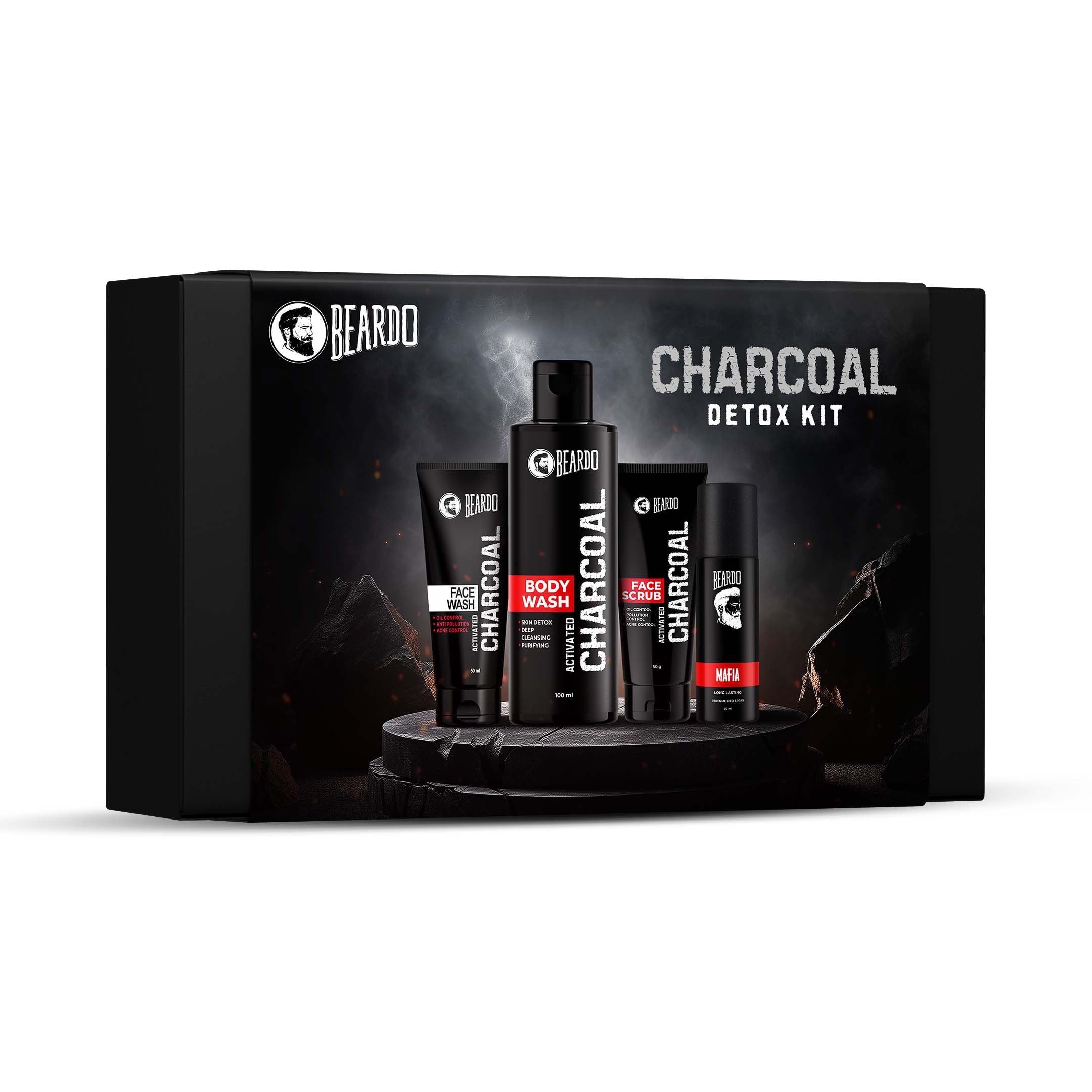 Buy Beardo Charcoal Detox Kit | Grooming kit for men | Activated ...