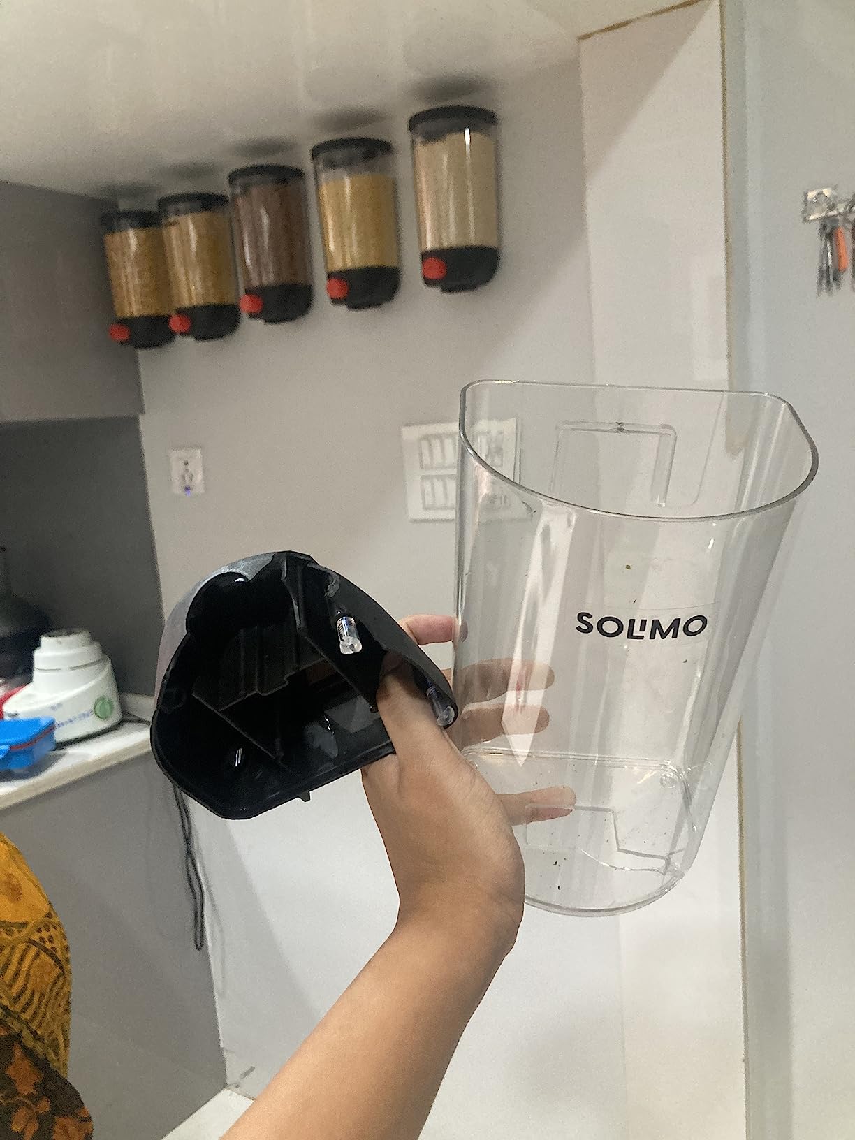 Buy Amazon Brand - Solimo Plastic Wall-Mounted Kitchen Push Container ...