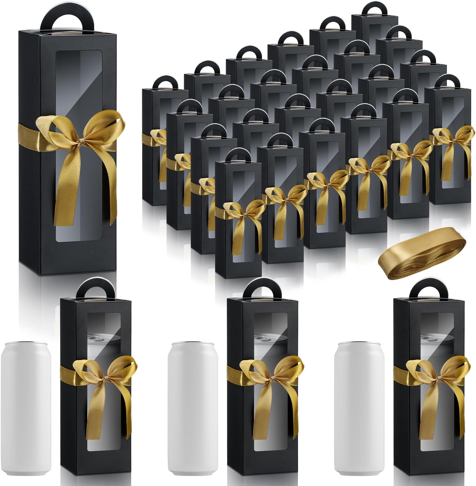 Amazon.com: Ctosree 24 Pcs Tumbler Gift Box with Handle for 12oz 16oz ...