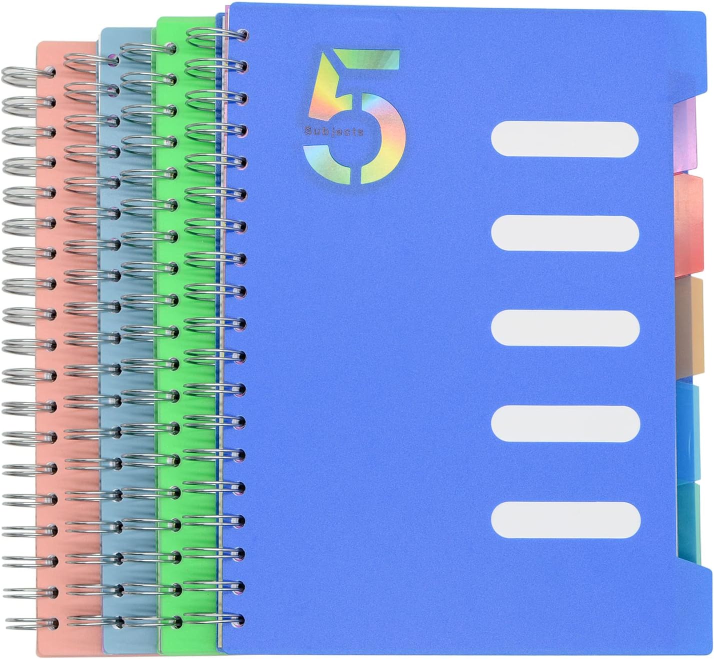 Amazon.com : Fainne 4 Pcs 6 Subject Spiral Notebook Tab Notebook 6.75 x ...