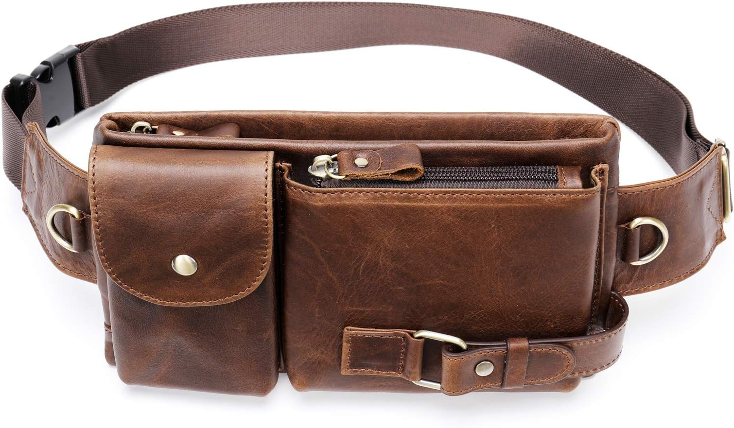 Amazon.com | Genuine Leather Extra Large Fanny Pack Plus Size Sling ...