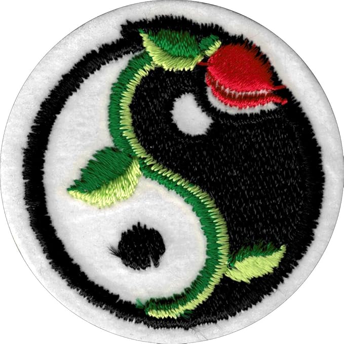 Amazon.com: Yin Yang with Rose - Embroidered Iron On or Sew On Patch