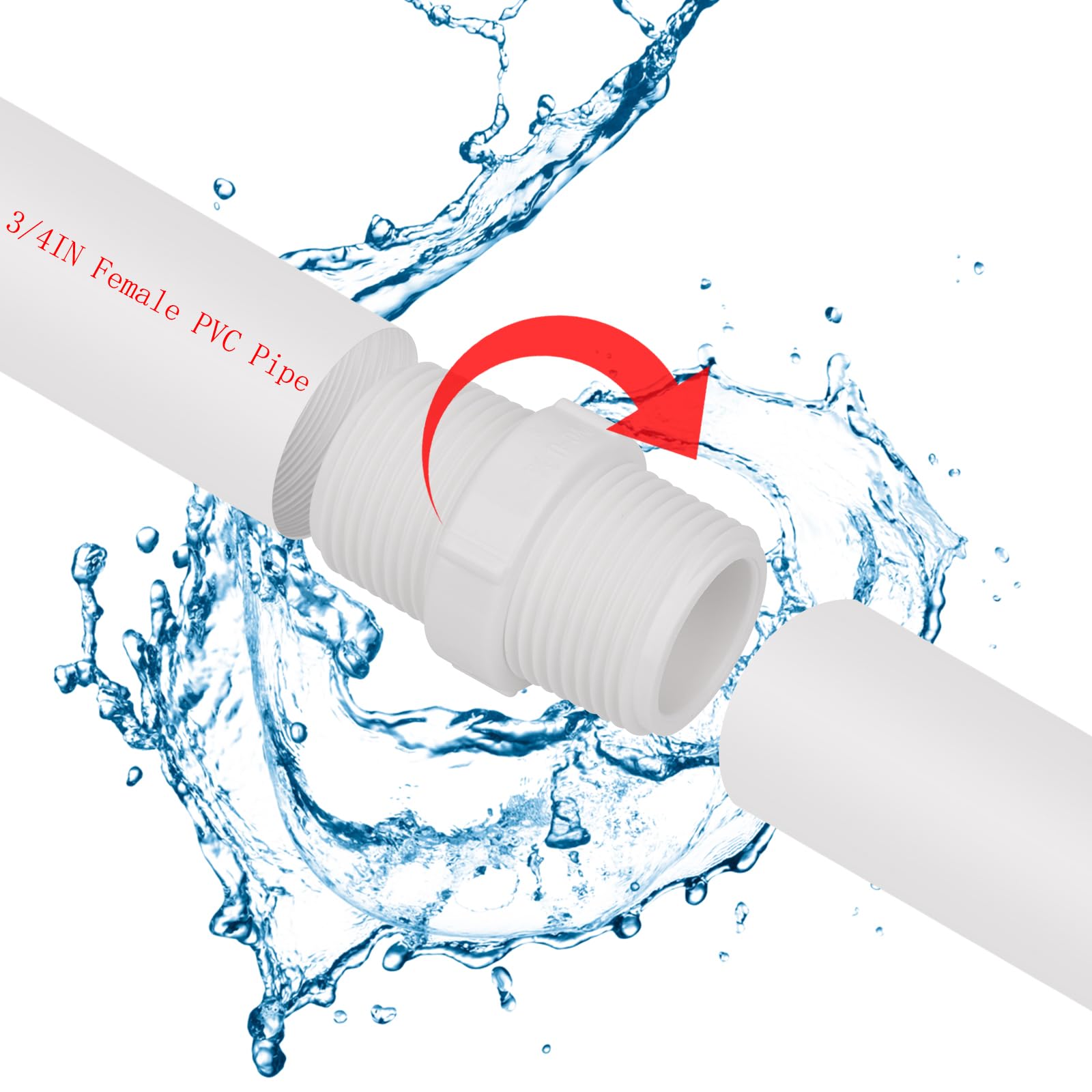 Snapklik.com : 20Pack 3/4 Inch PVC Nipple Male Thread Coupling Adapter ...