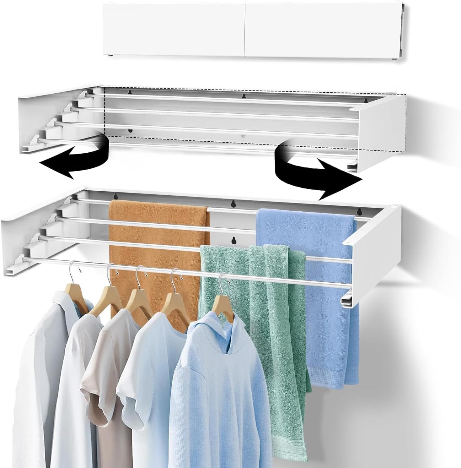 Amazon.com: Wall Mounted Drying Rack 40",Laundry Drying Rack ...