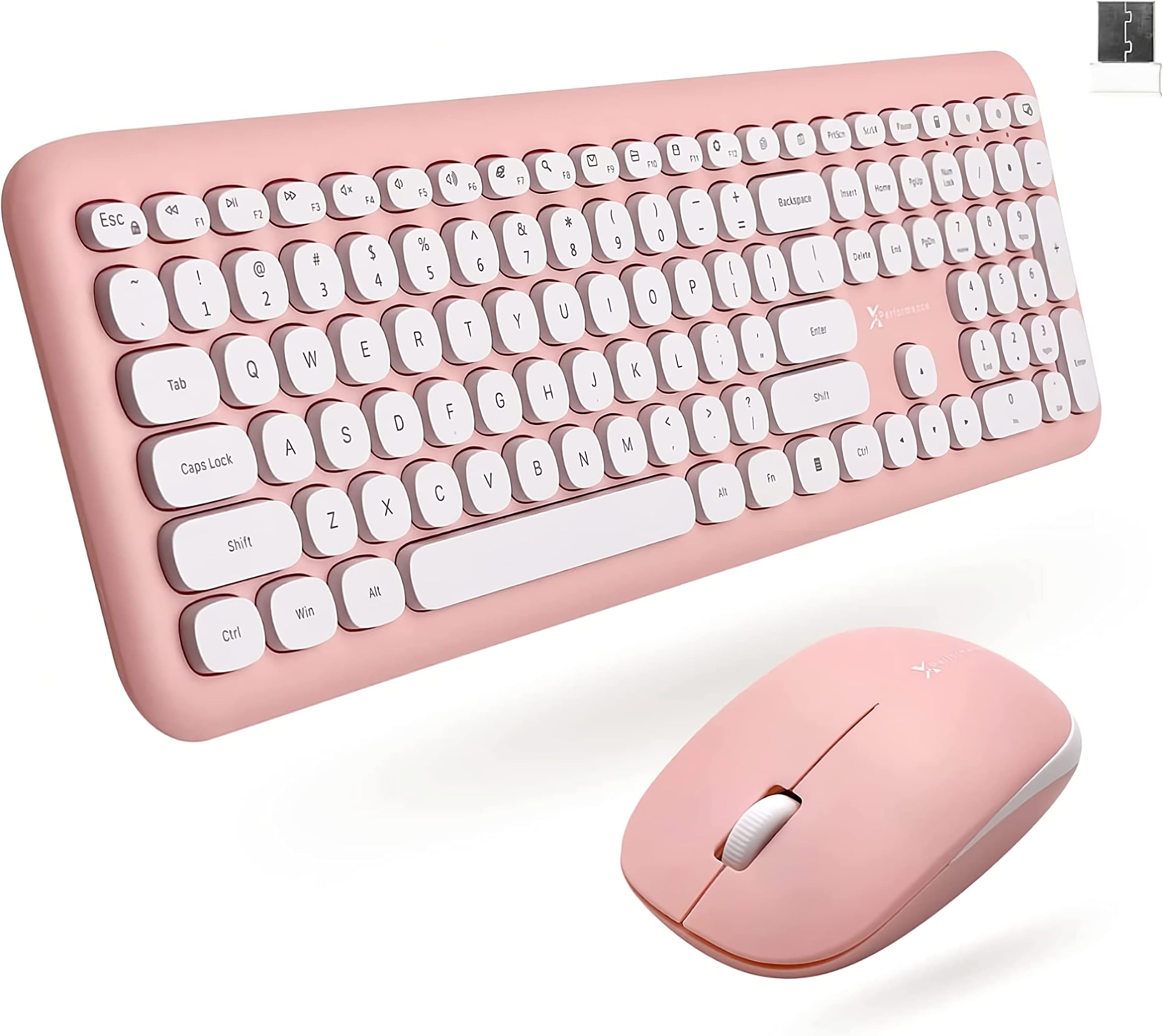 Amazon.com: X9 Pink Keyboard and Mouse Wireless | Cute Wireless ...