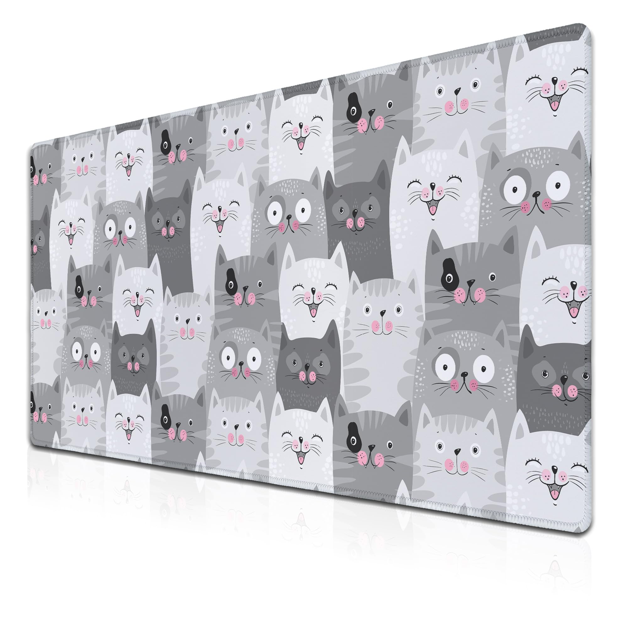 Amazon.com : Samgula Keyboard Mouse Pad Funny Gray Cats, Large ...