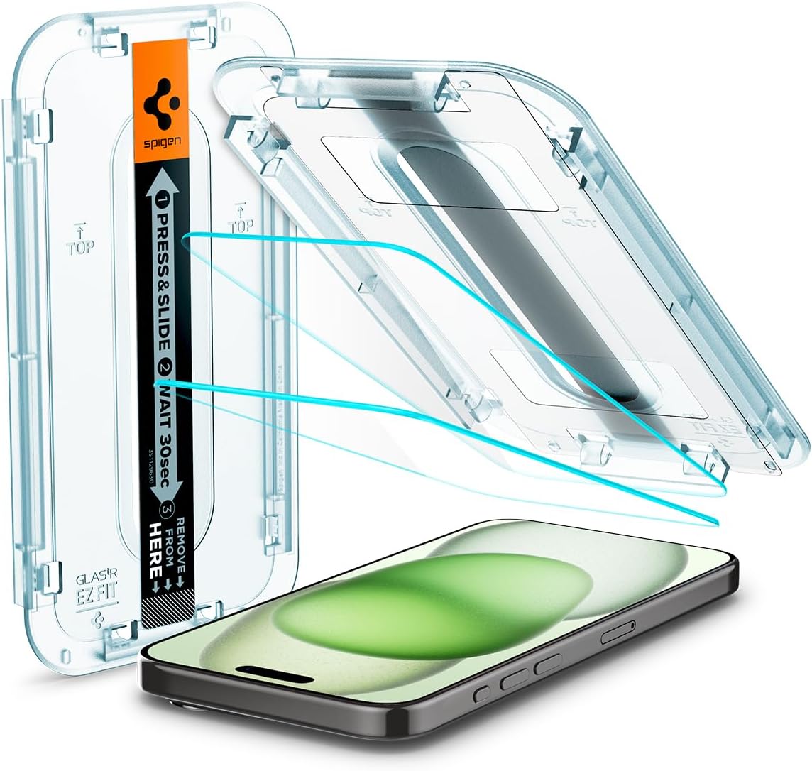 Spigen Glas.tR EZ Fit Schutzfolie kompatibel mit iPhone 14 Pro, 2 Stück ...