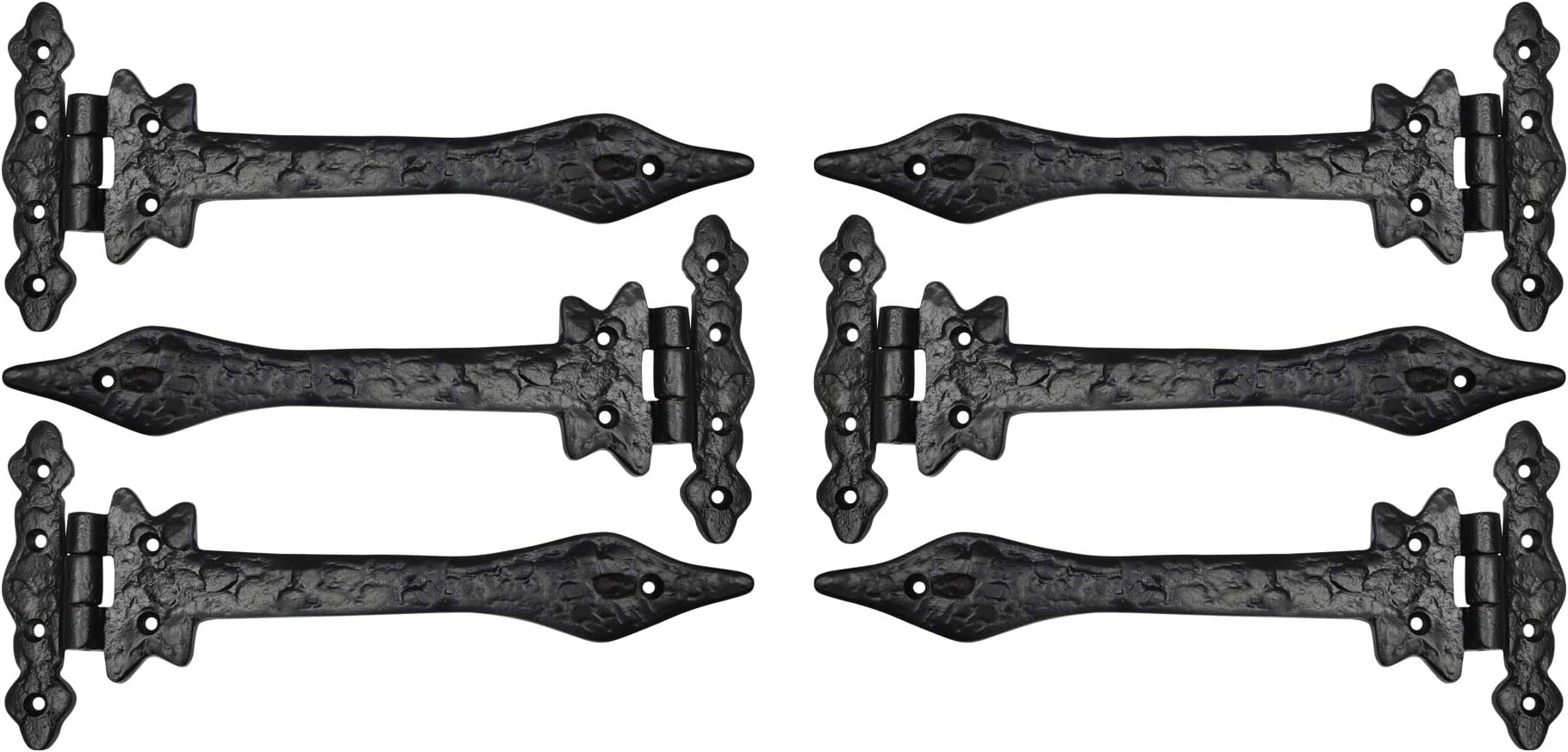 WellMade 8 in Tee Hinges Heavy Duty Decorative T Strap Hinge Wrought ...